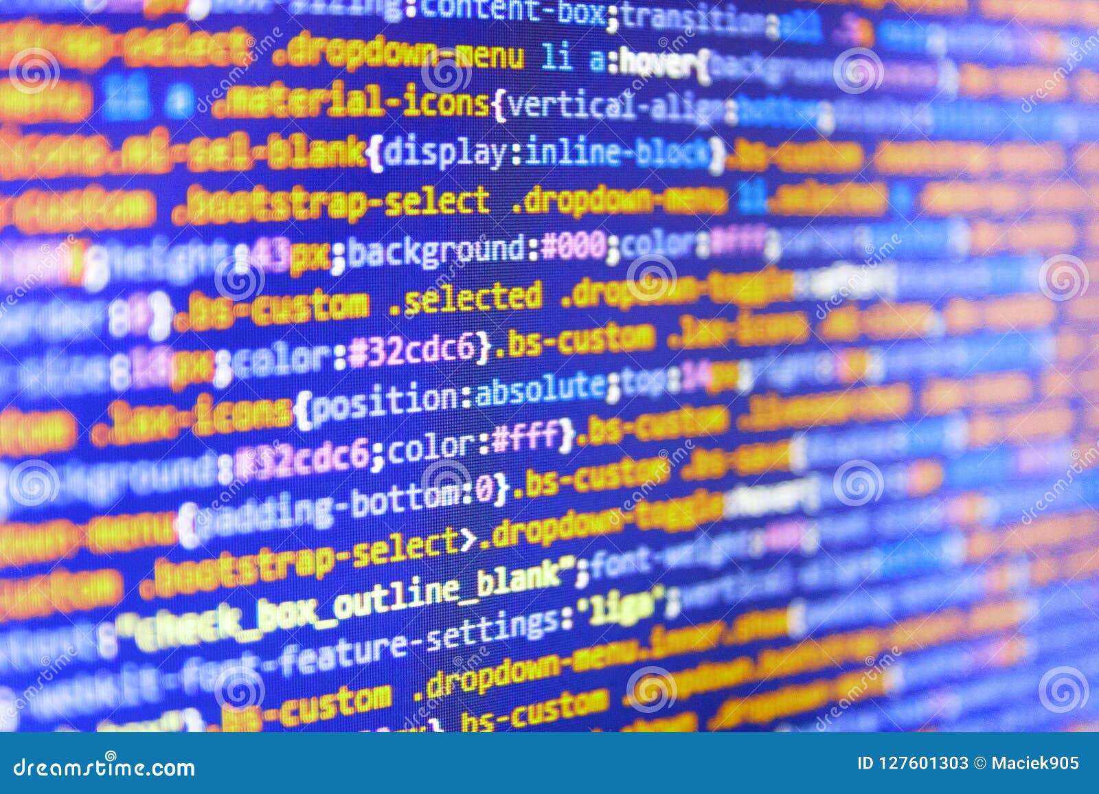 Website Codes On Computer Monitor Coding Hacker Concept Computer Script Typing Work Stock