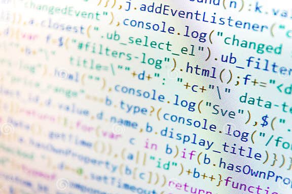 Website Codes On Computer Monitor Source Code Close Up Displaying 7058