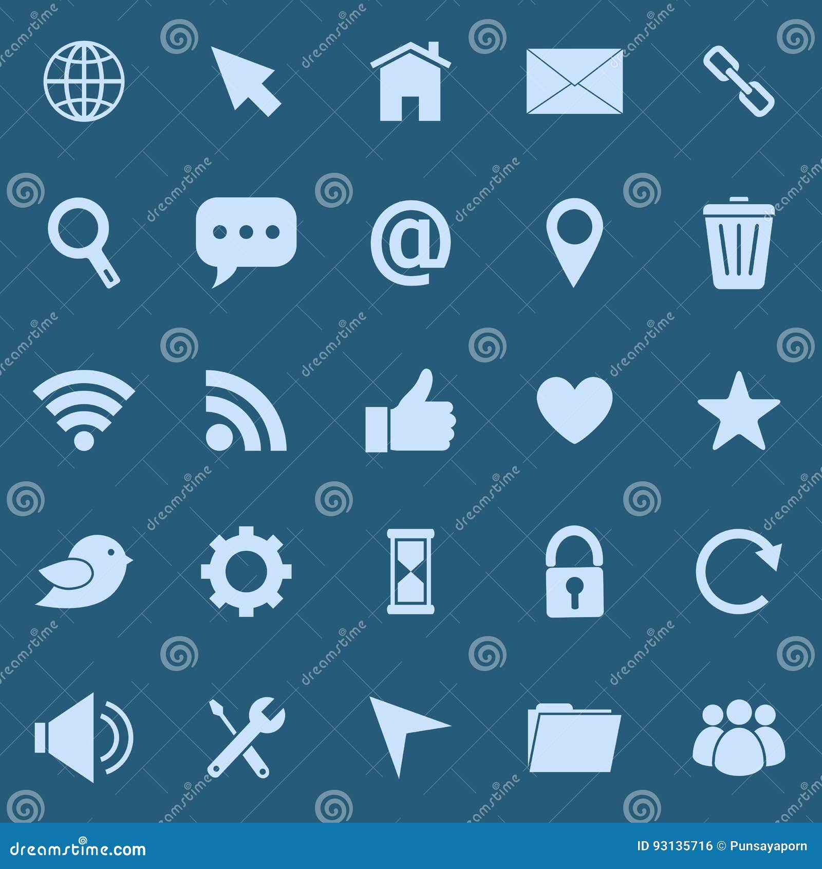 Website Color Icons on Blue Background Stock Vector - Illustration of ...