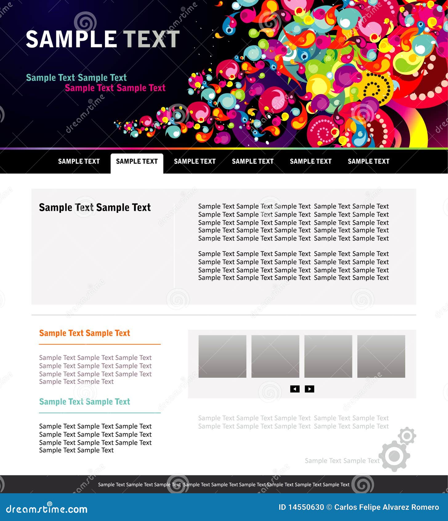 Website colors template stock vector. Illustration of menu - 14550630