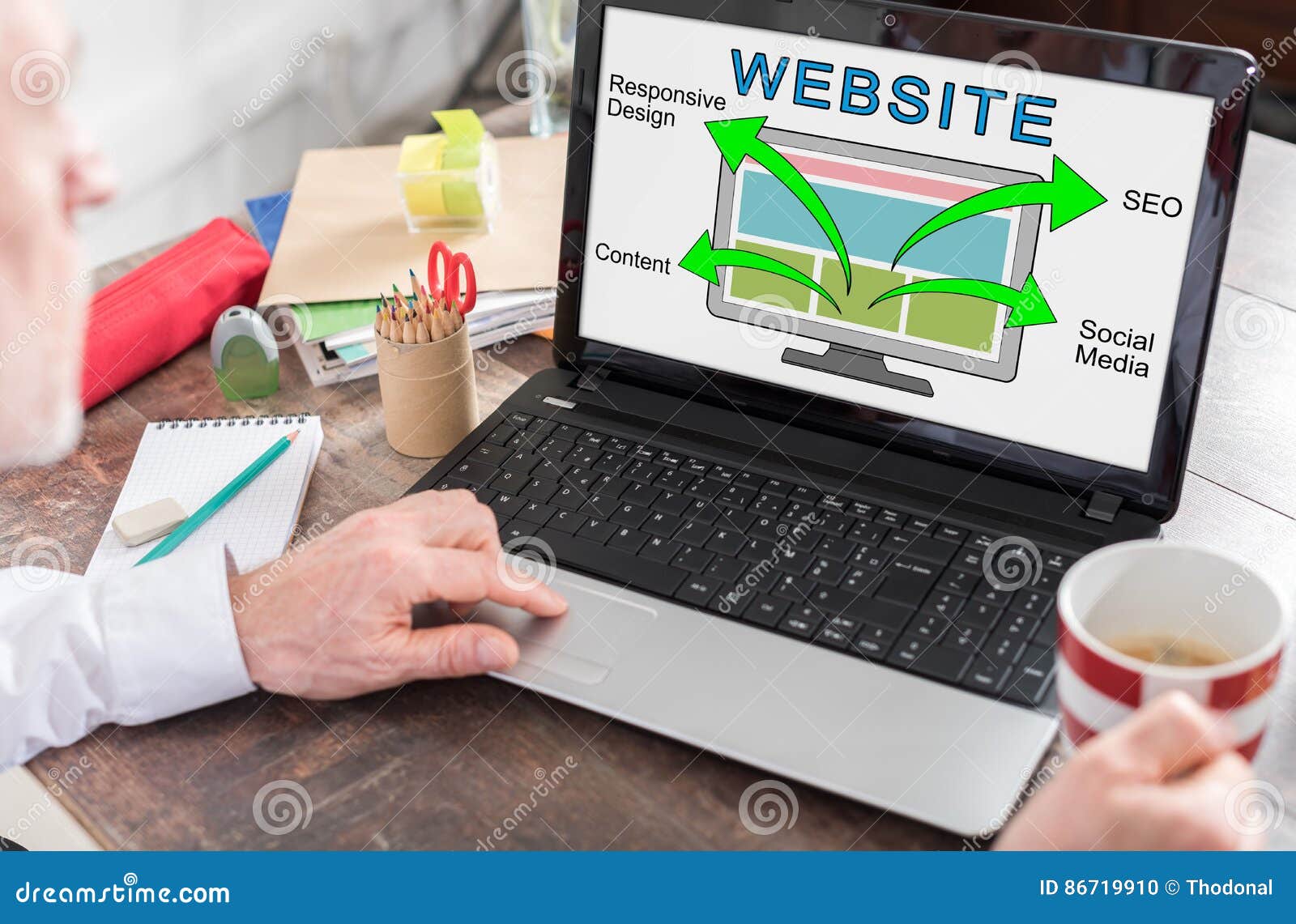 Website Concept on a Laptop Screen Stock Photo - Image of monitor ...