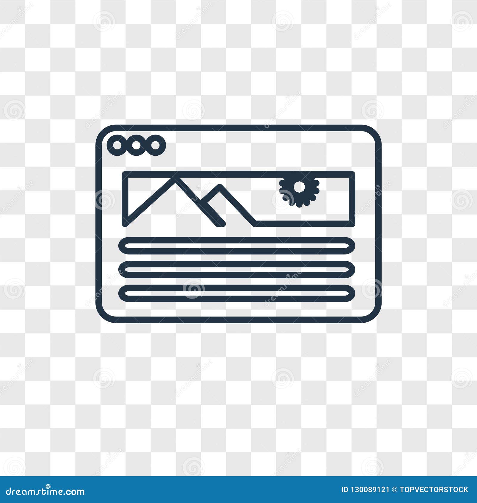 Website Concept Vector Linear Icon Isolated on Transparent Background ...