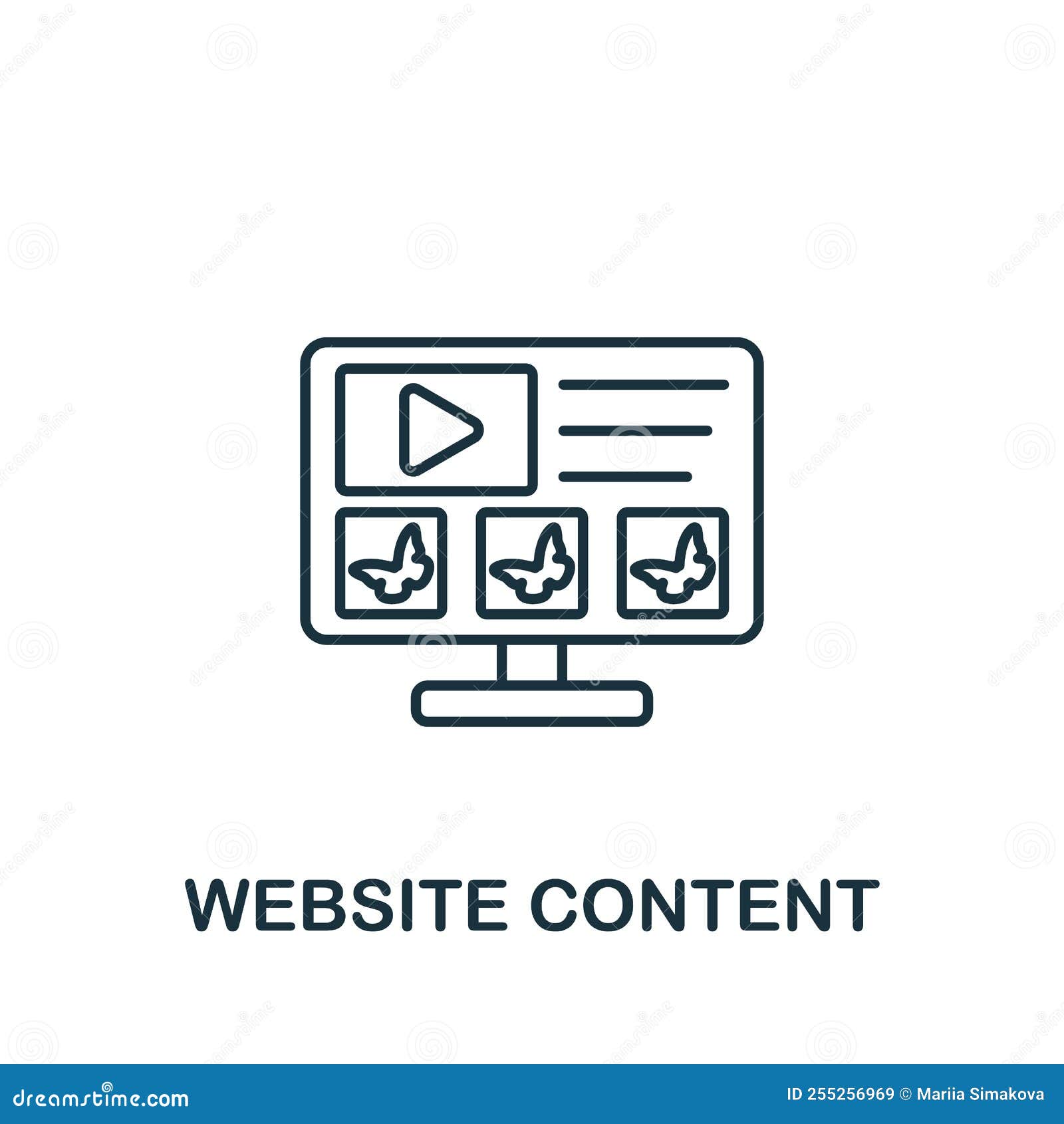 Website Content Icon. Line Simple Web Development Icon for Templates ...