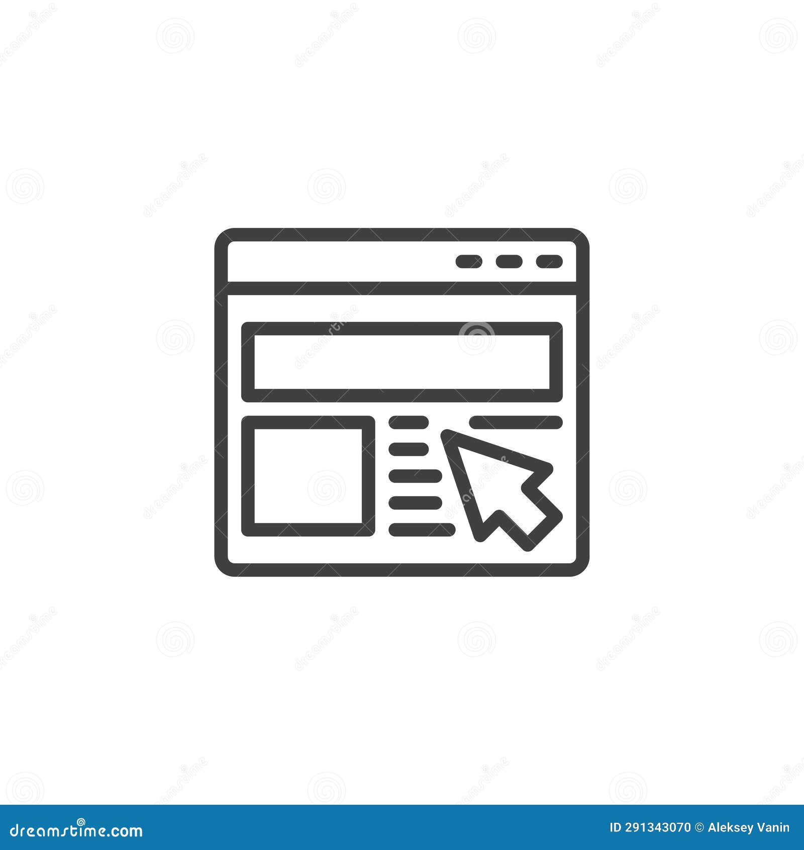 Website Cursor Arrow Line Icon Stock Vector - Illustration of perfect ...