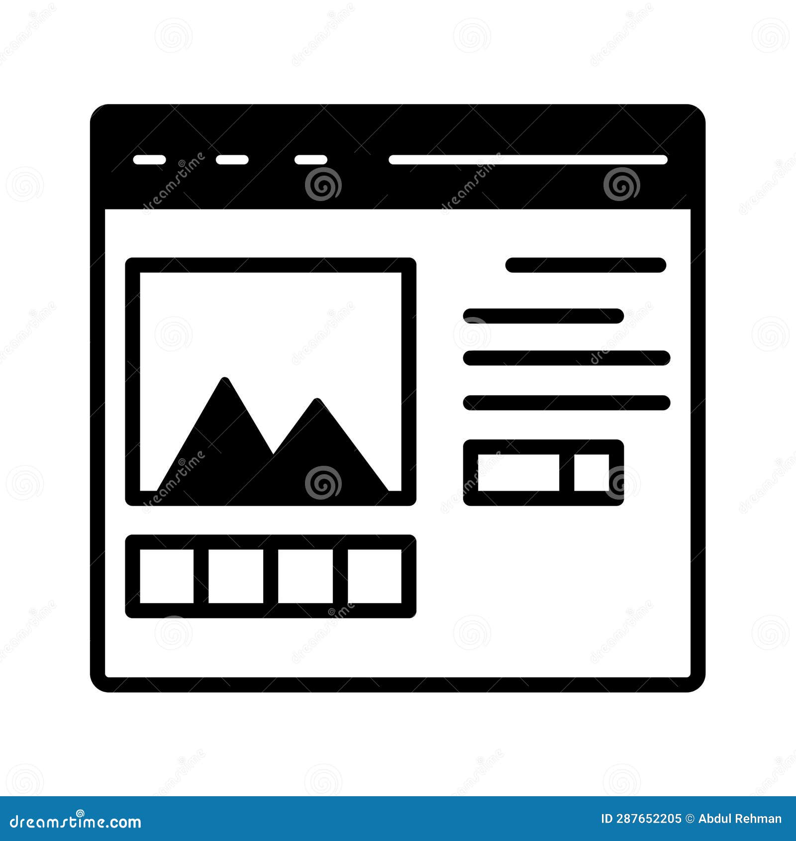 Website Dashboard. Business Dashboard Symbol. Vector Illustration ...