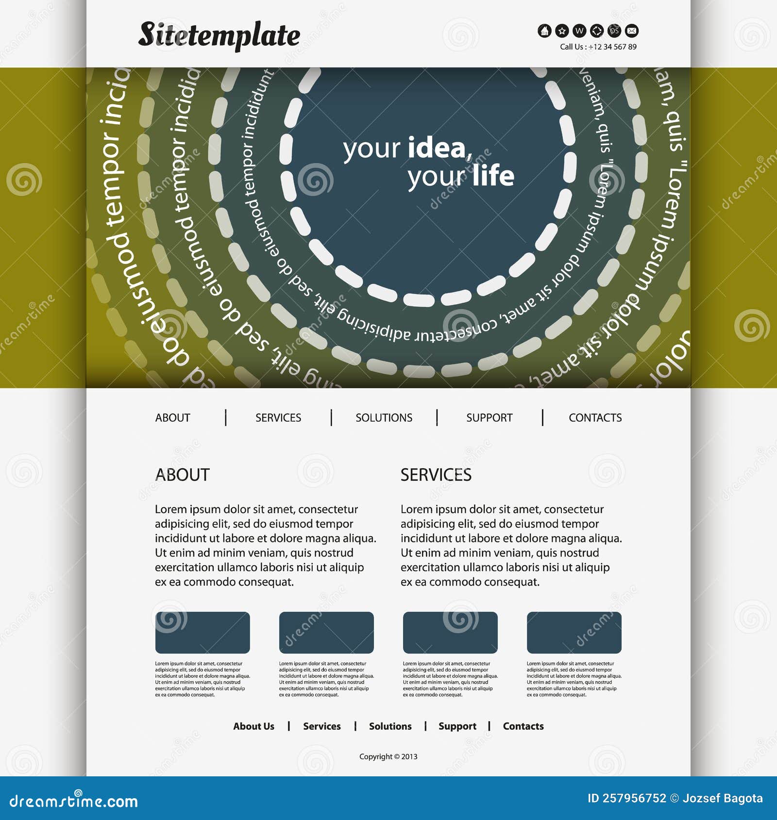 Website Design with Abstract Rings Stock Vector - Illustration of ...