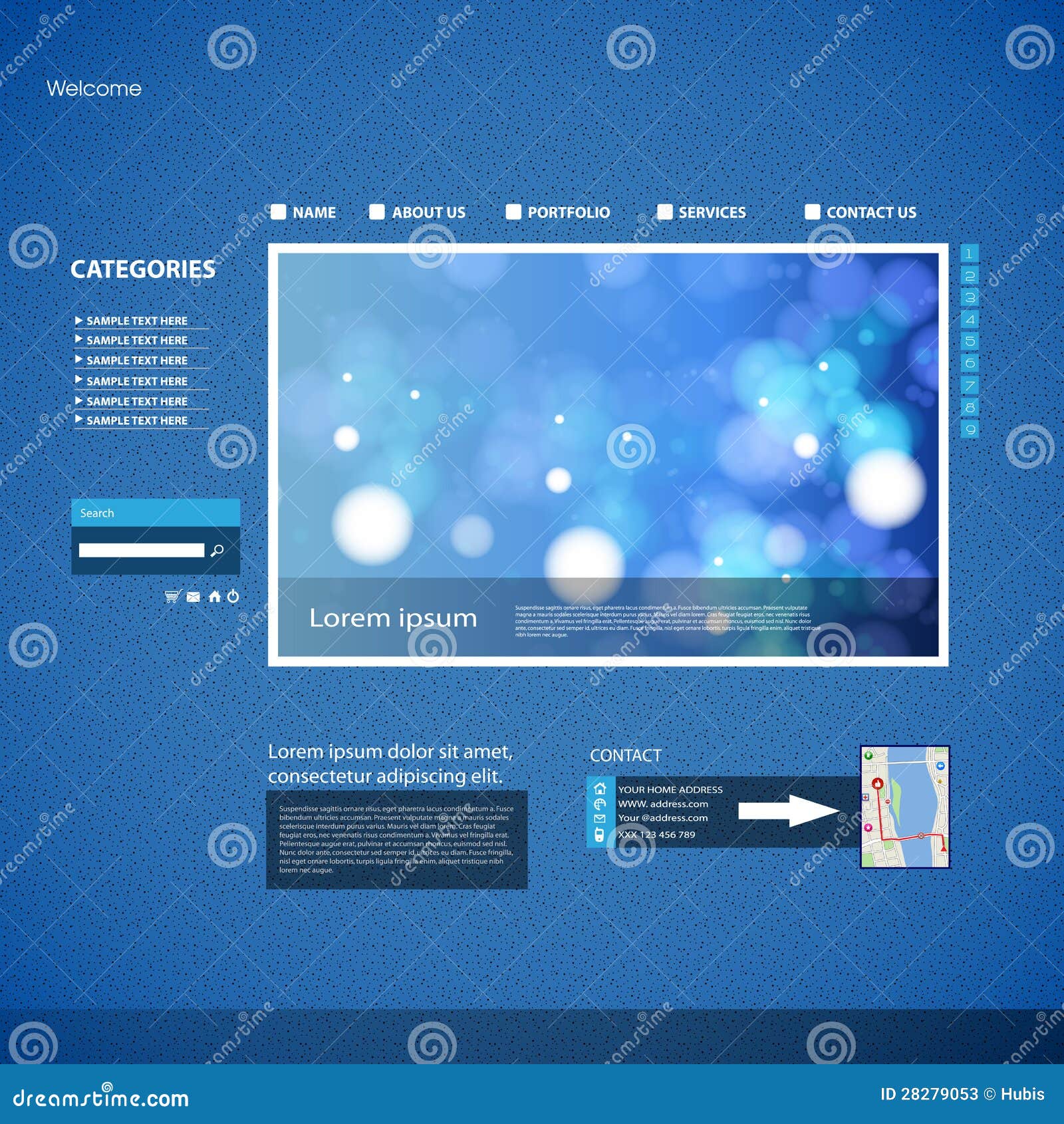 Website Design Blue Template Stock Vector - Illustration of banner ...