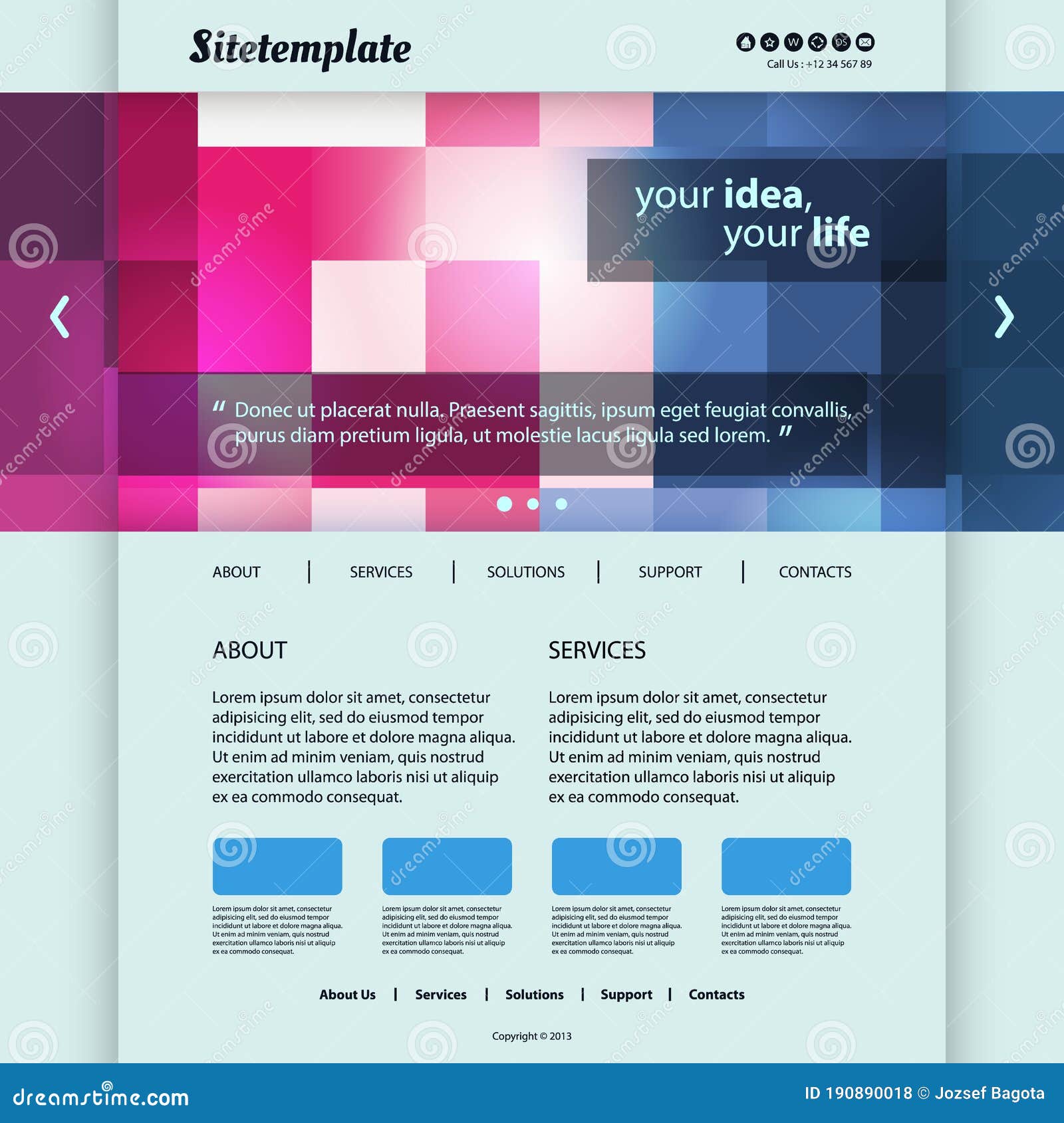 Website Design with Checkered Pattern Stock Vector - Illustration of ...