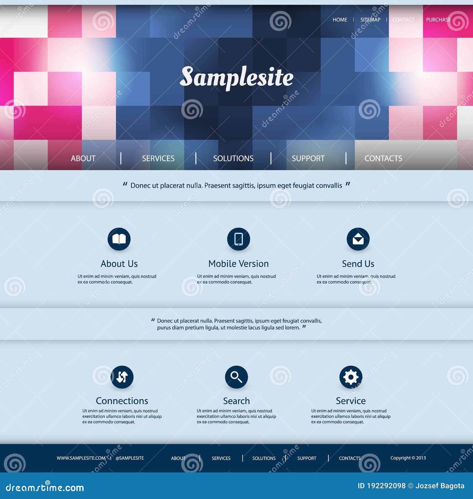 Website Design with Checkered Pattern Stock Vector - Illustration of ...