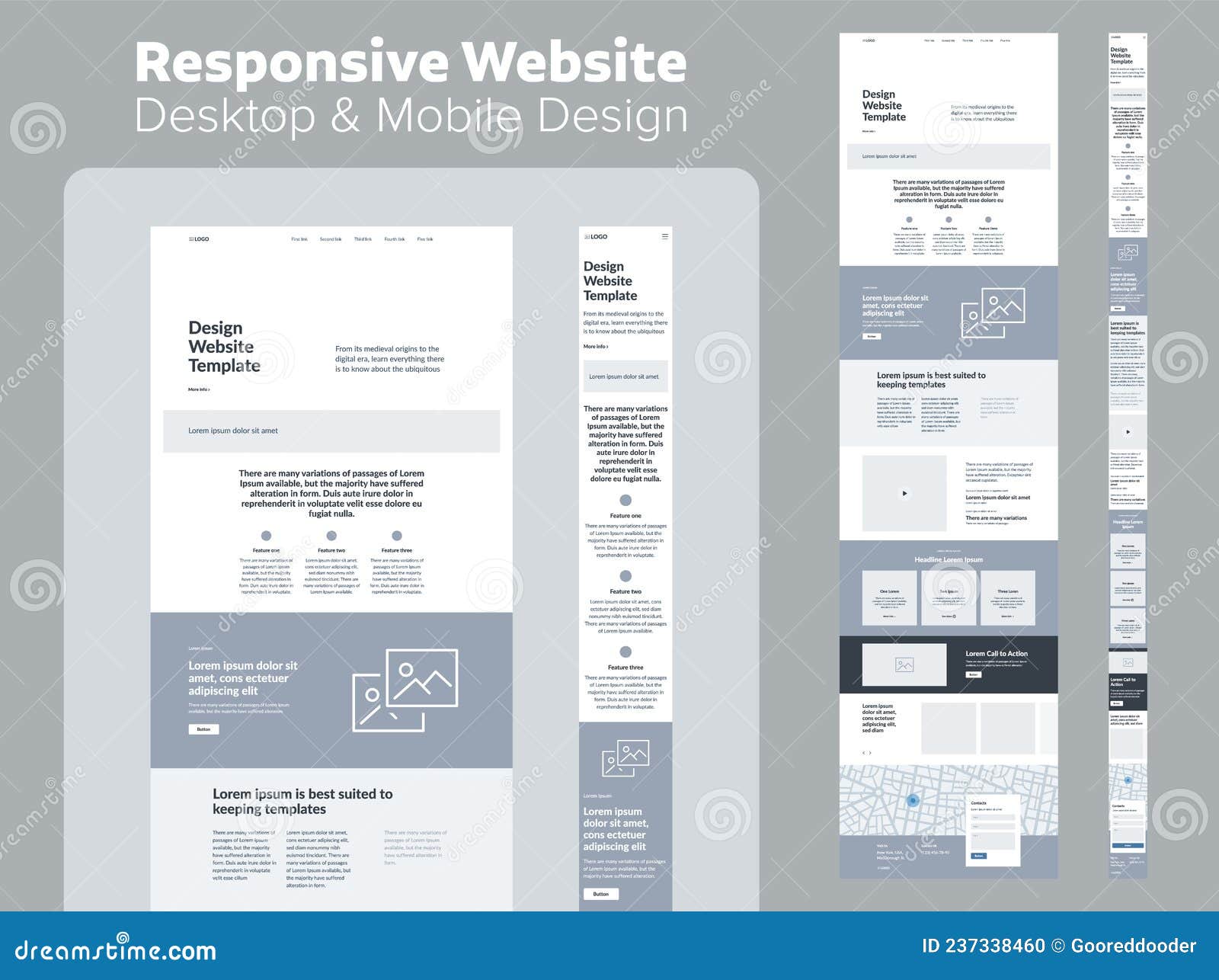 Mobile App Wireframe Ui Kit. Detailed Wireframe For Quick Prototyping ...
