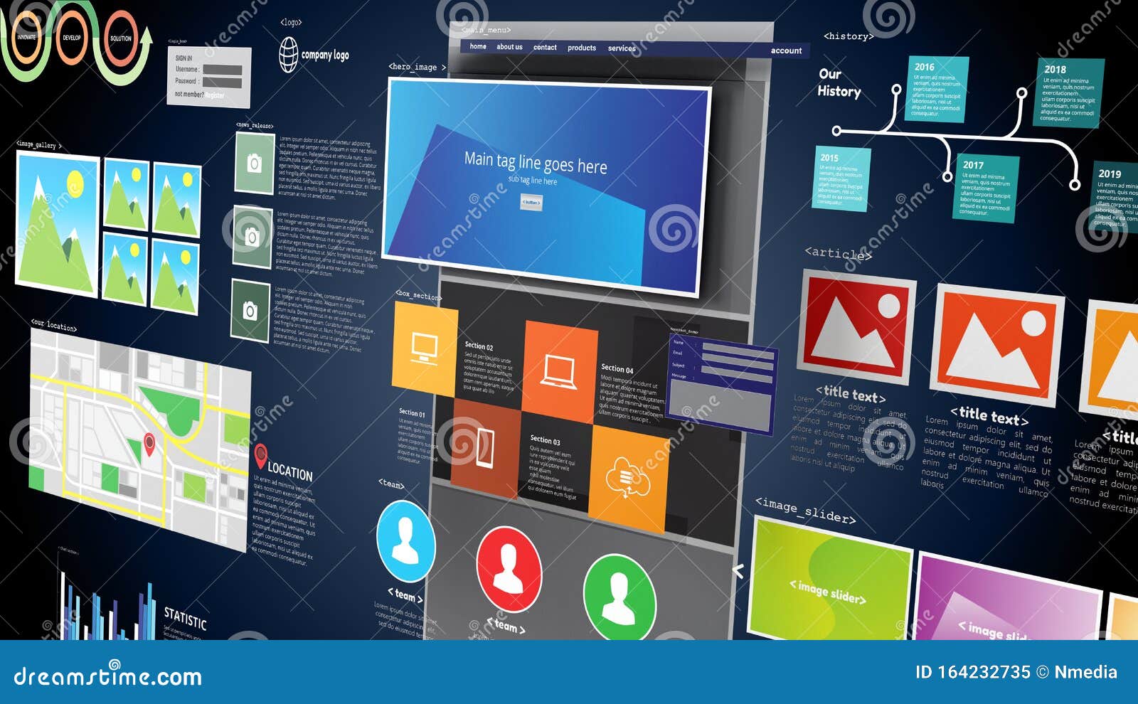 Website Design and Development Project Stock Image - Image of ...