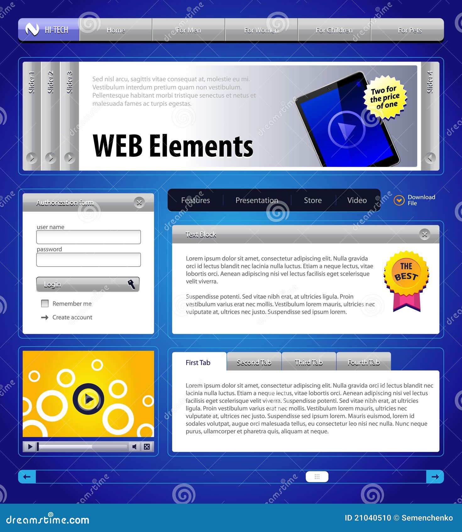 Website Design Elements stock vector. Illustration of boxes - 21040510