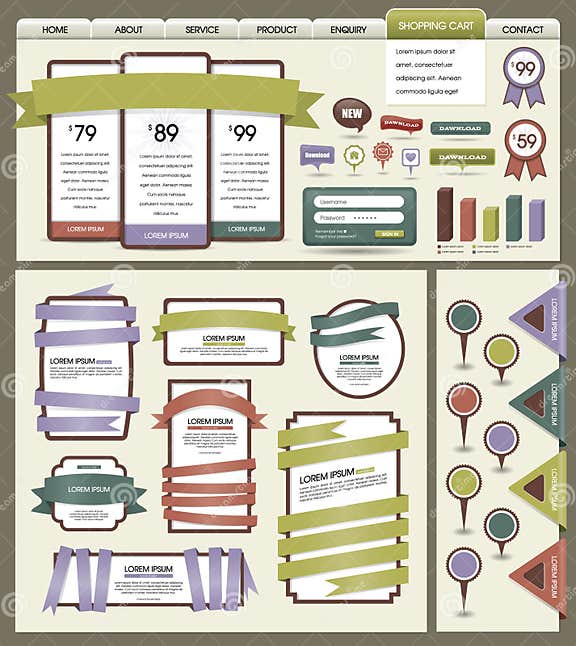 Website design elements stock vector. Illustration of decorative - 25686914