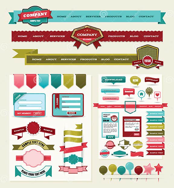 Website design elements stock vector. Illustration of guarantee - 25686924