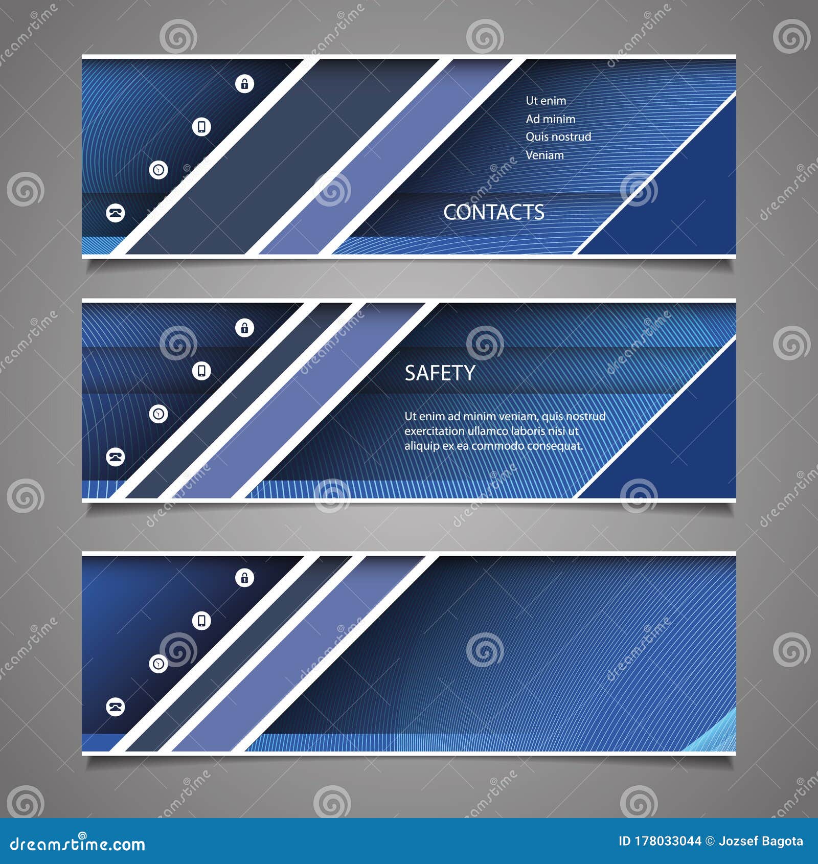 Website Design Elements - Header Designs with Abstract Diagonal Lines ...