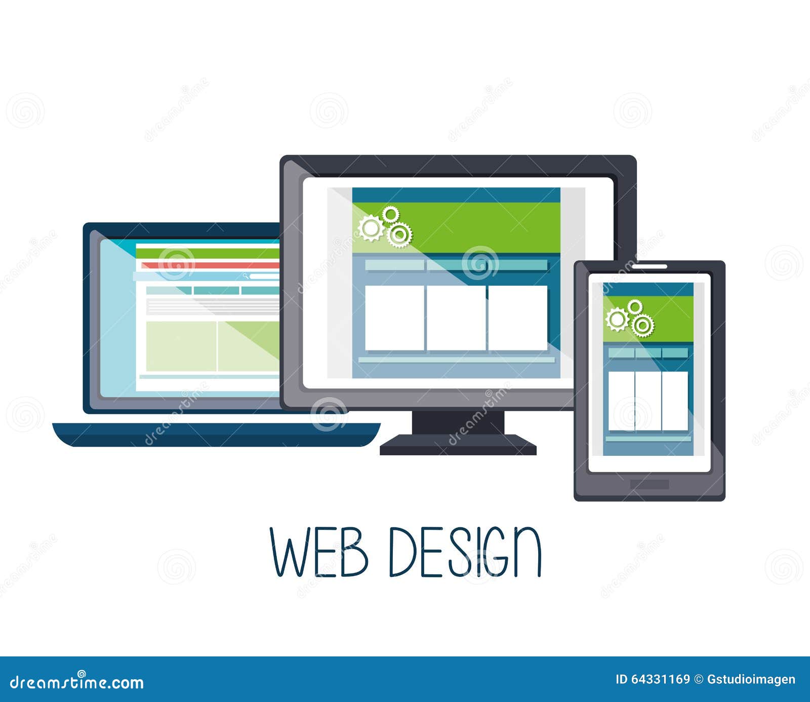 Website design and hosting stock illustration. Illustration of ...