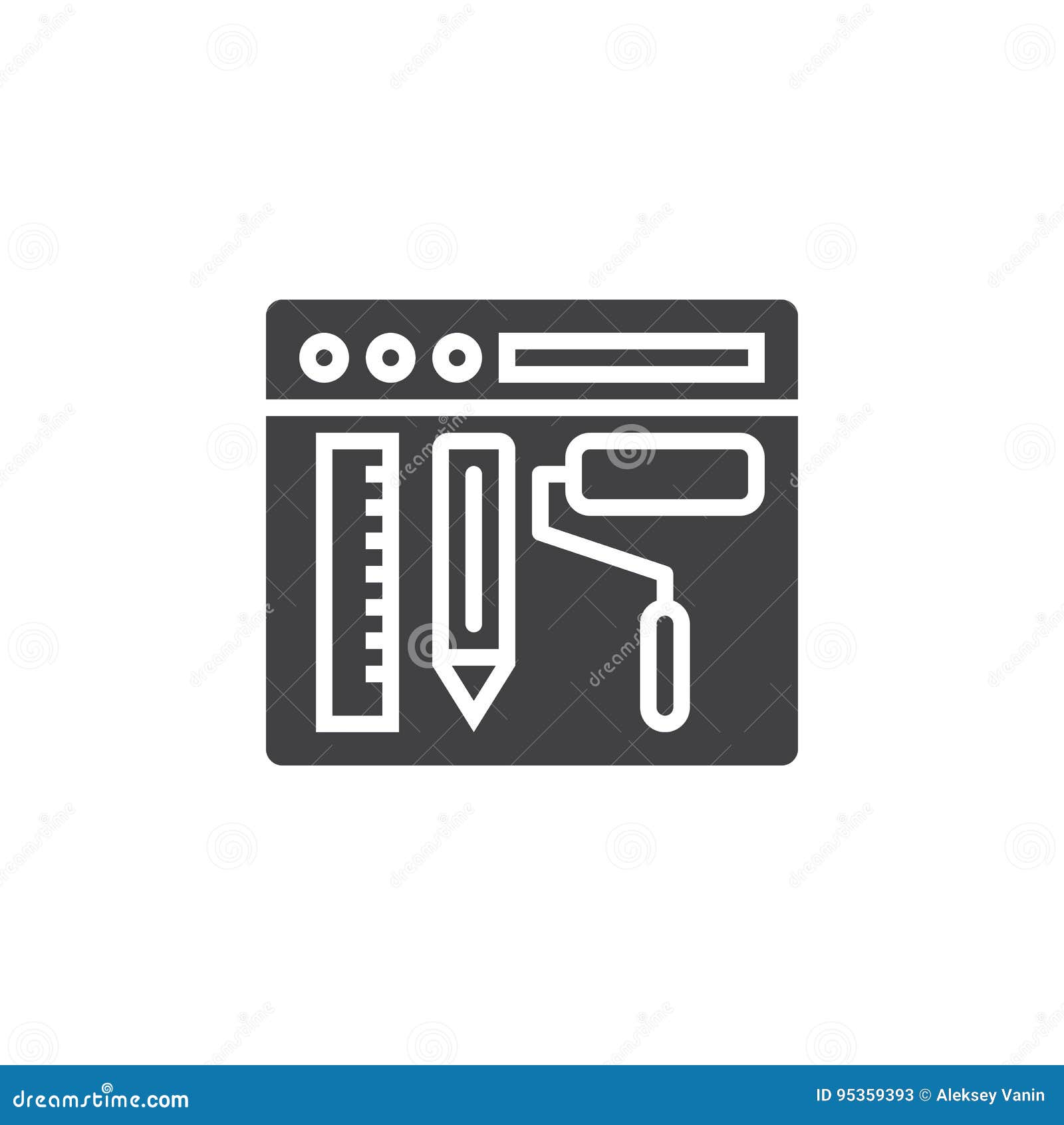 Website Design Icon Vector, Filled Flat Sign, Solid Pictogram Stock ...