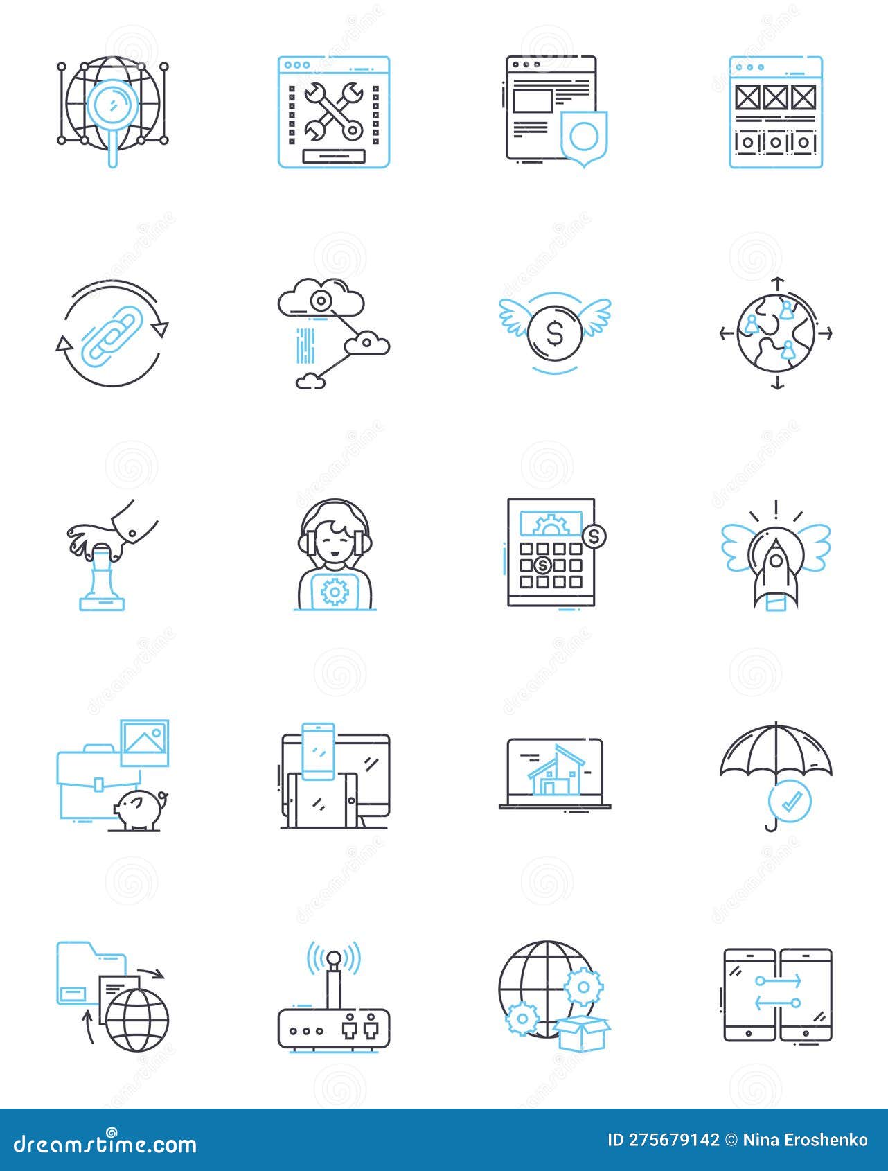 Website Design Linear Icons Set. Aesthetics, Functionality, Navigation ... Website Design Linear Icons Set. Aesthetics, Functionality, Navigation ...