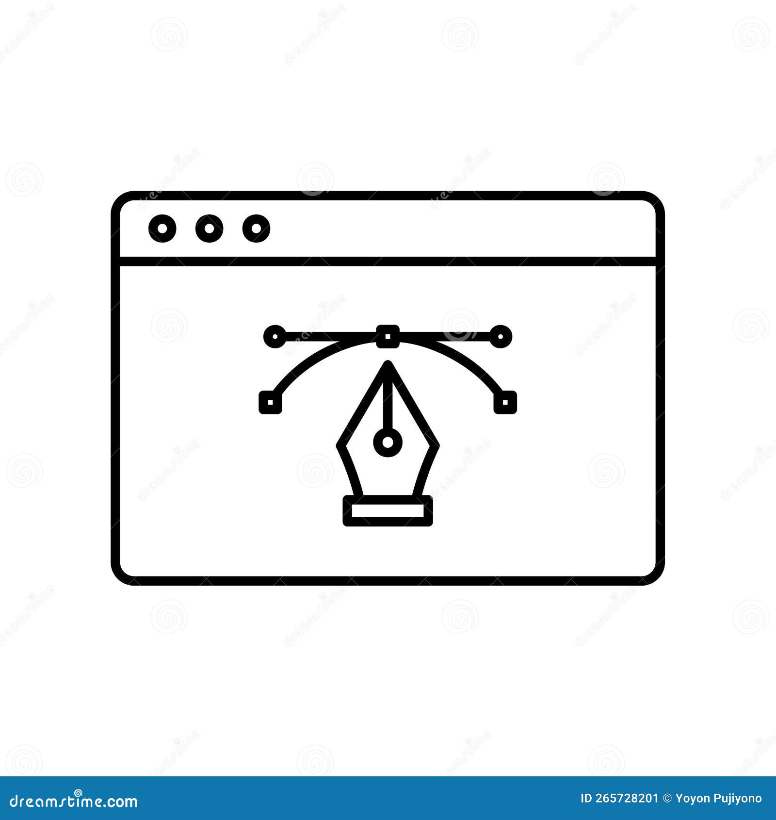 The Website Design Process Icon is Depicted As a Pen with Nodes and ...