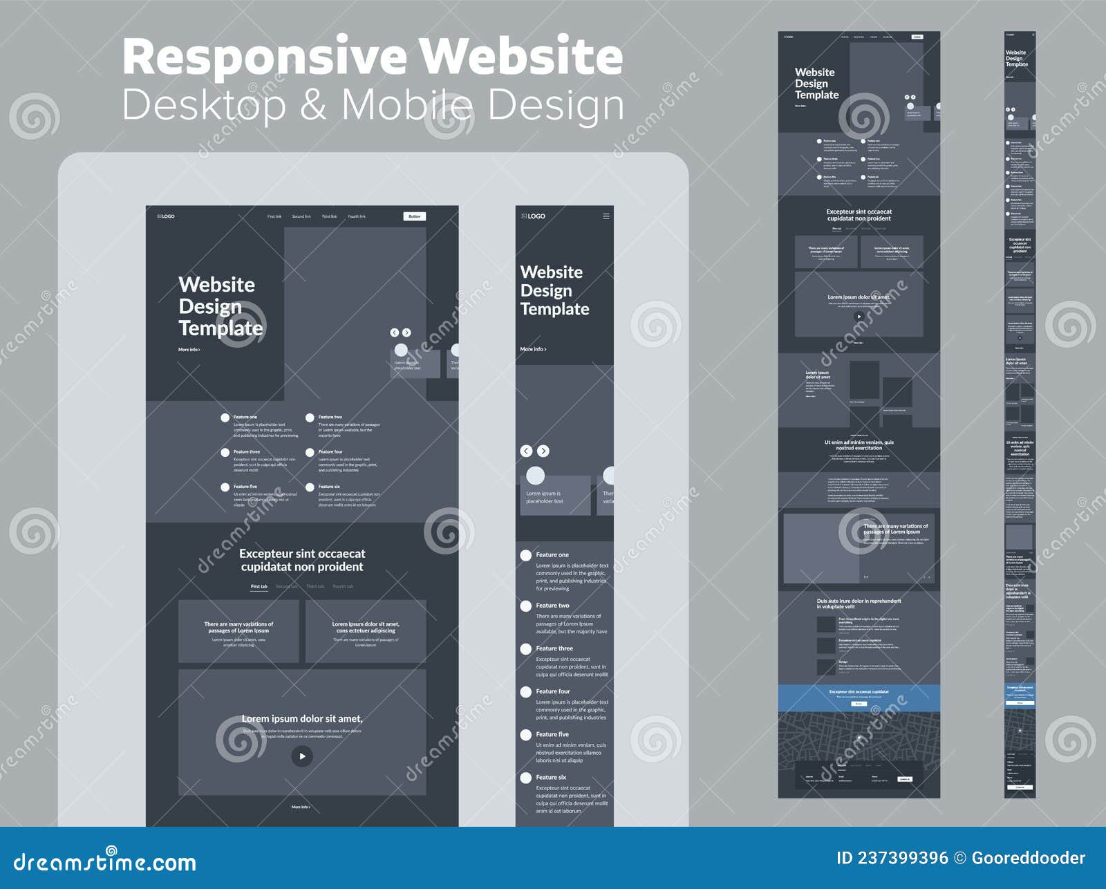 Mobile App Wireframe Ui Kit. Detailed Wireframe For Quick Prototyping ...