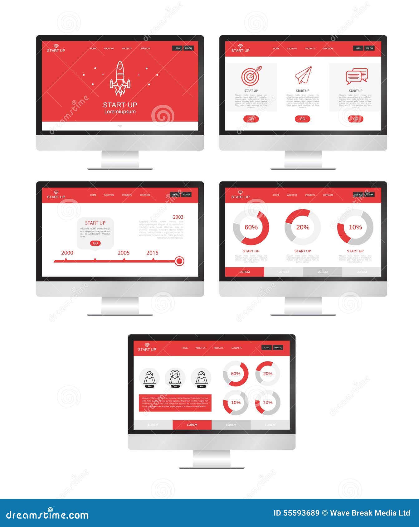 Website Design on Tablet Screen Vector Stock Vector - Illustration of ...