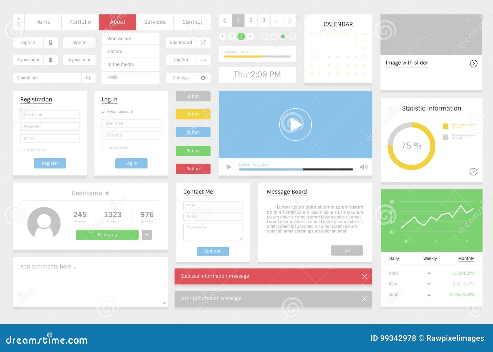 Website Design Template Layout Illustration Stock Vector - Illustration ...