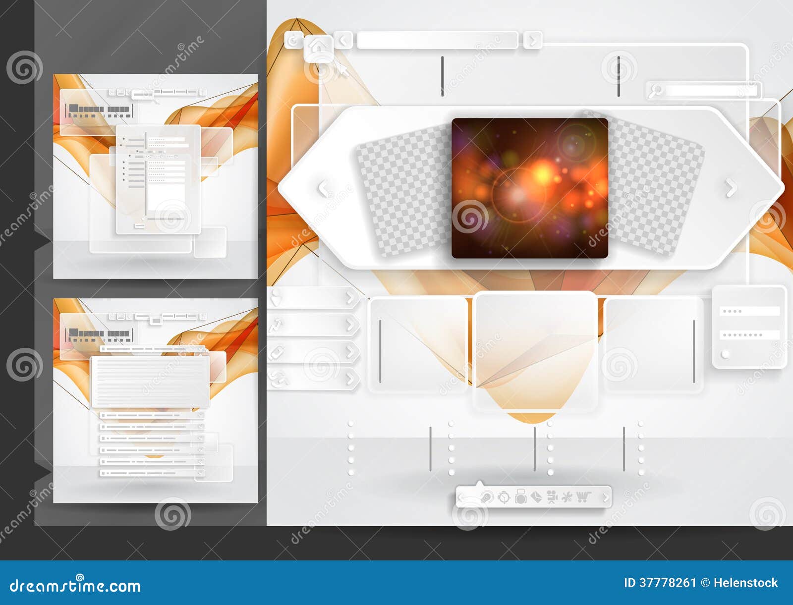 Website Design Template Menu Elements Stock Vector - Illustration of ...