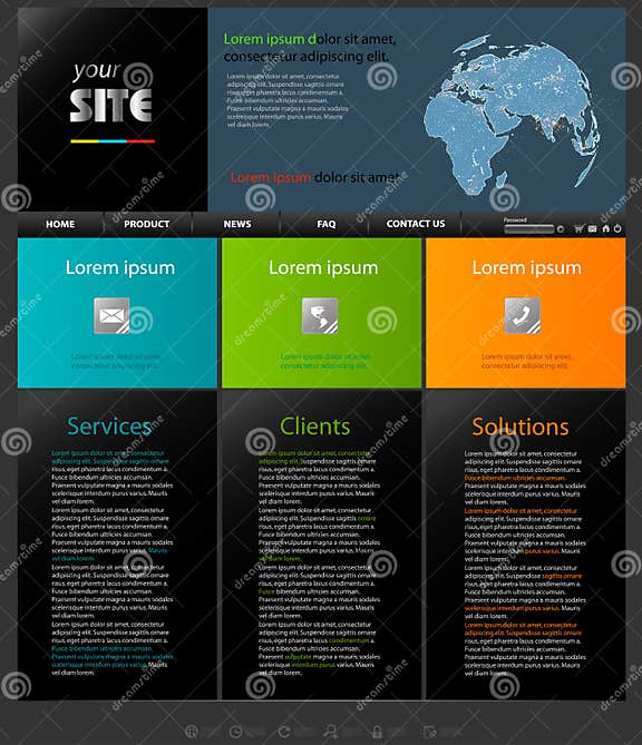 Website Design Template stock vector. Illustration of creative - 33739469