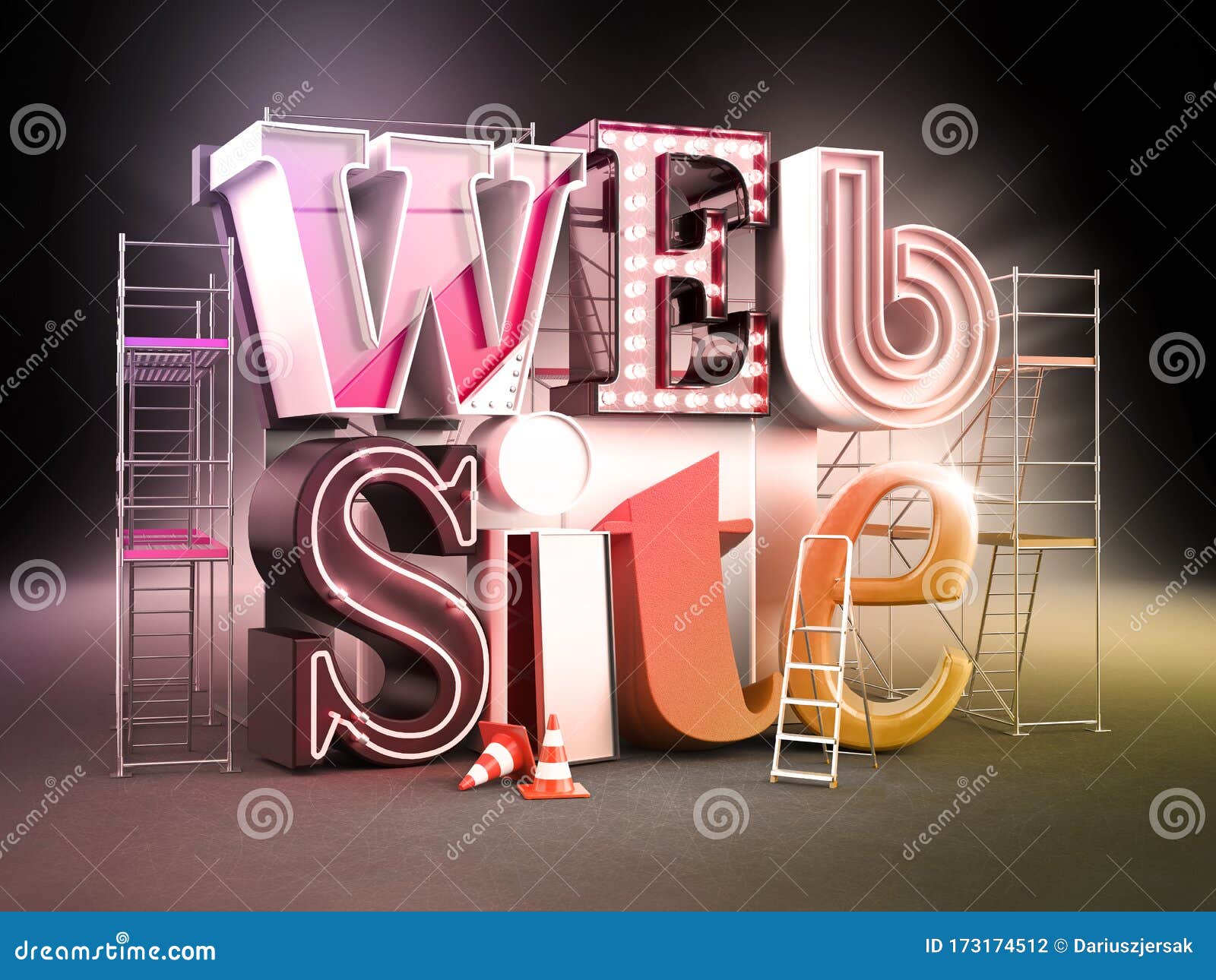 Website Design Text, 3D Illustration Stock Illustration - Illustration ...
