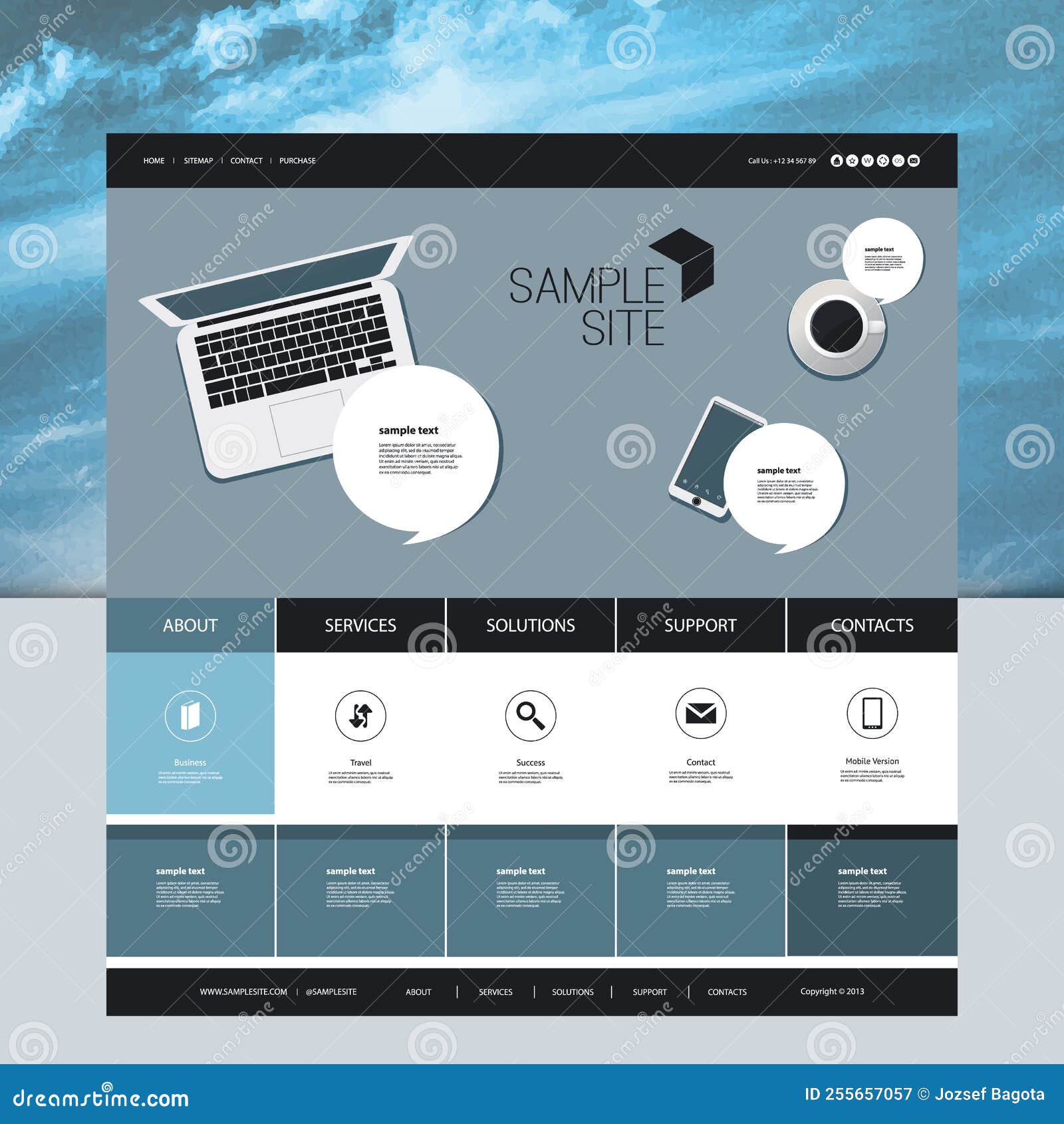 Website Design for Your Business with Abstract Cloud Image Background ...