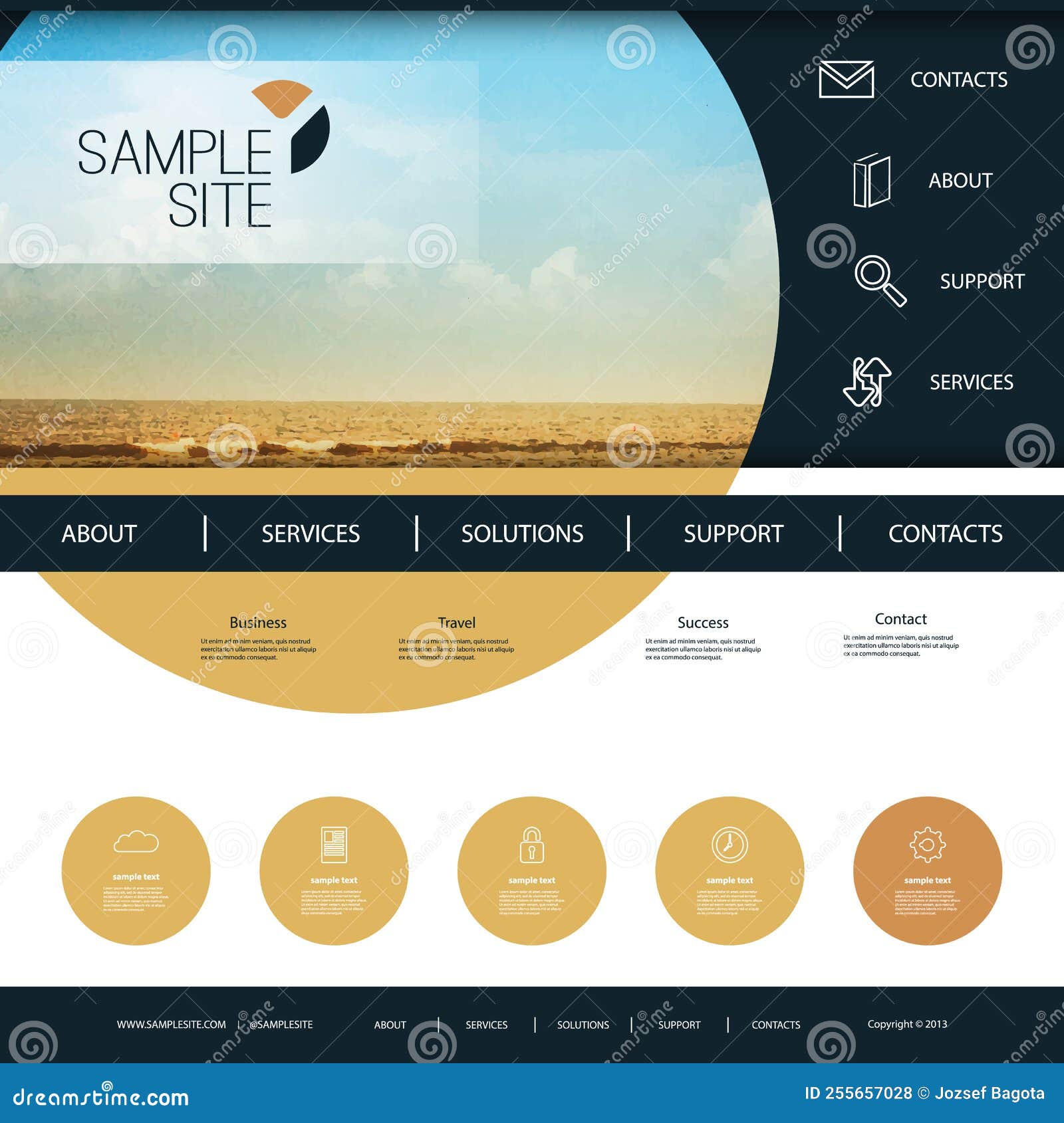 Website Design for Your Business with Beach Image Background Stock ...