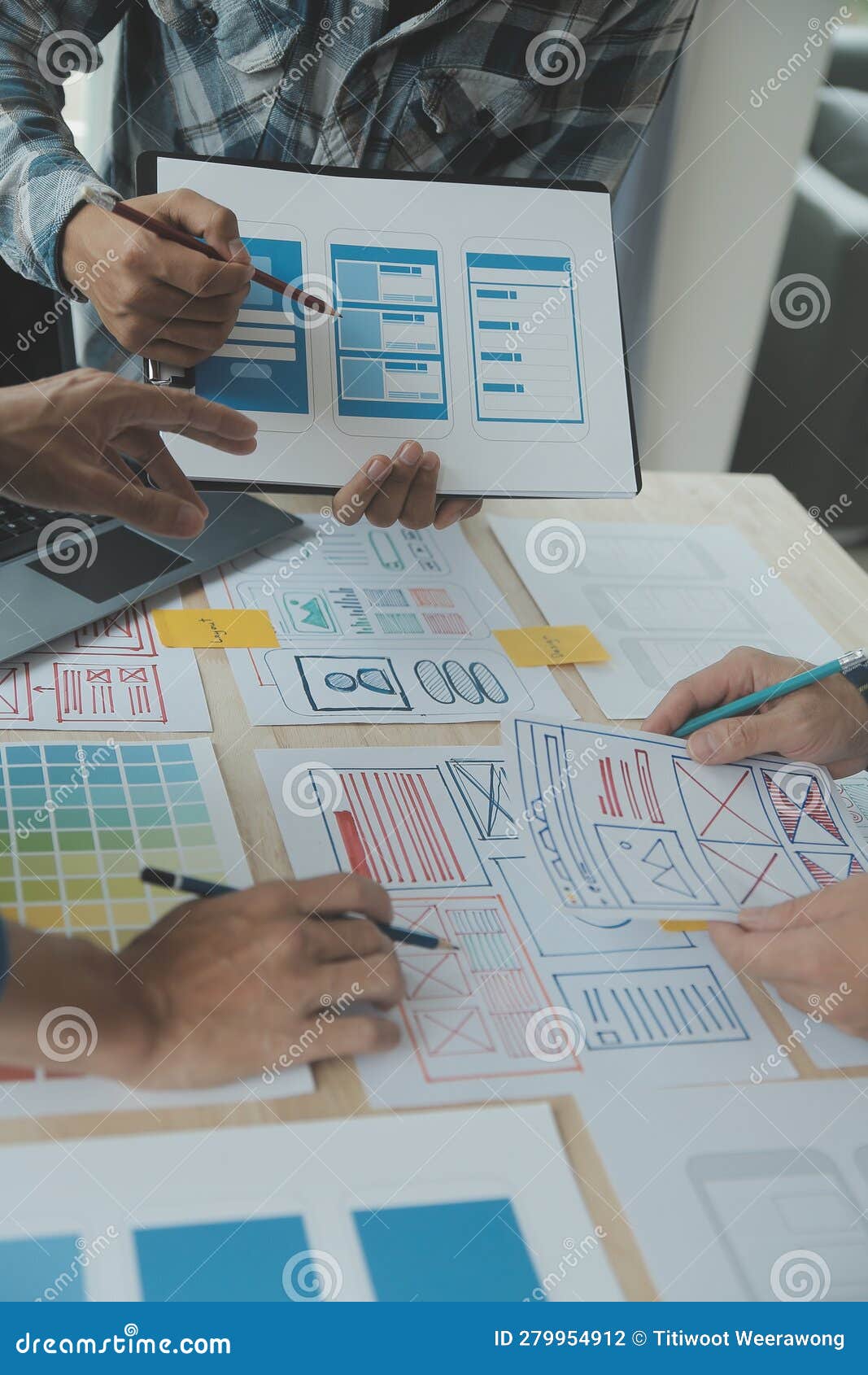 Website Designer Creative Planning Application Development Draft Sketch ...