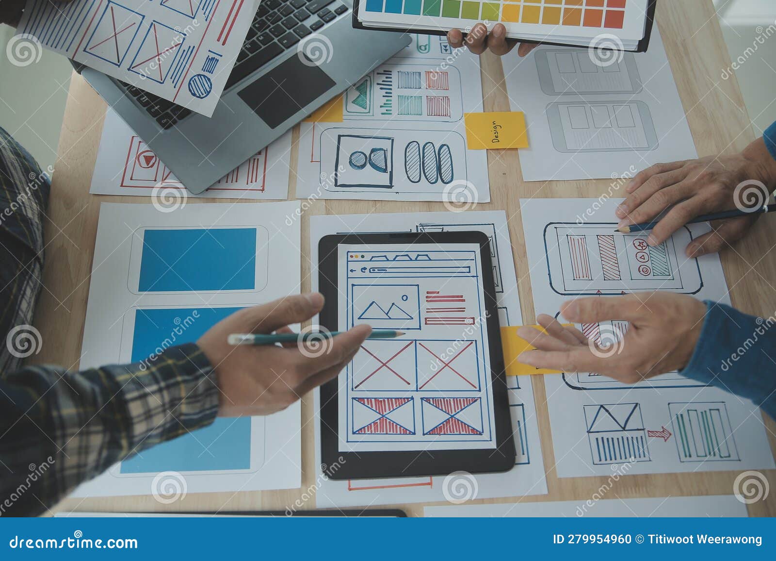 Website Designer Creative Planning Application Development Draft Sketch ...