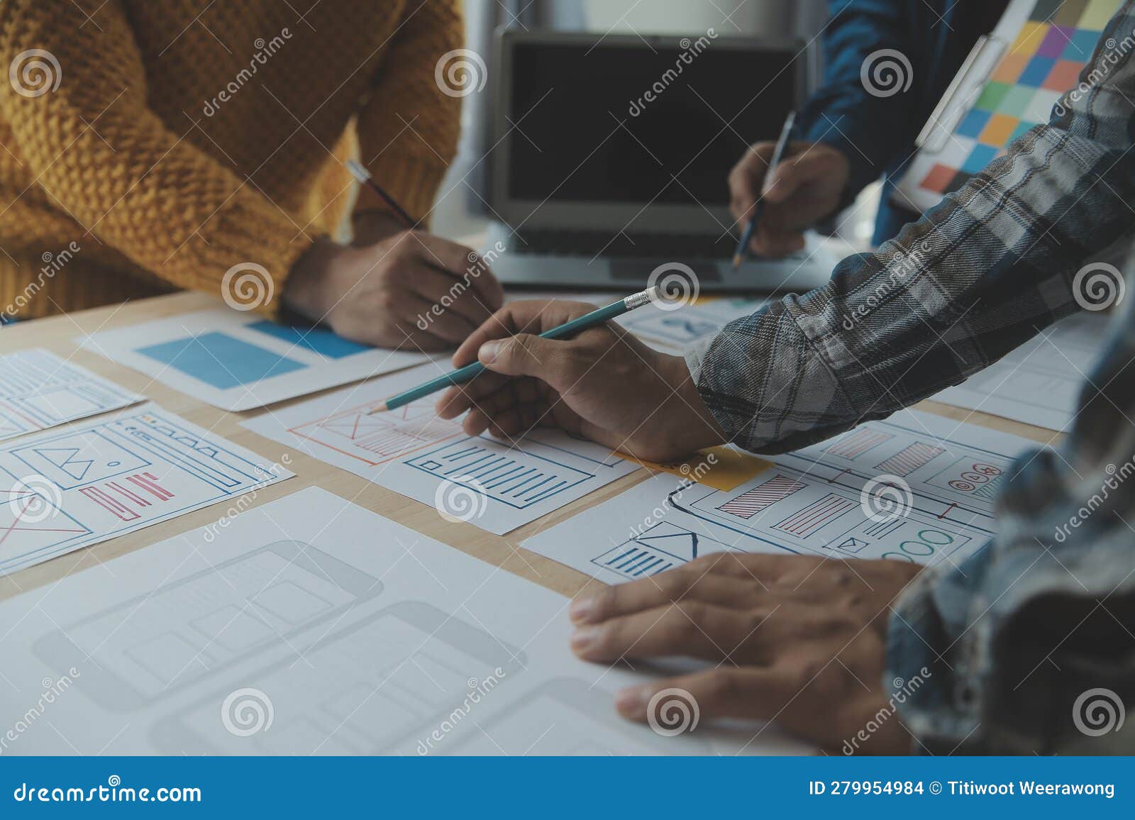 Website Designer Creative Planning Application Development Draft Sketch ...