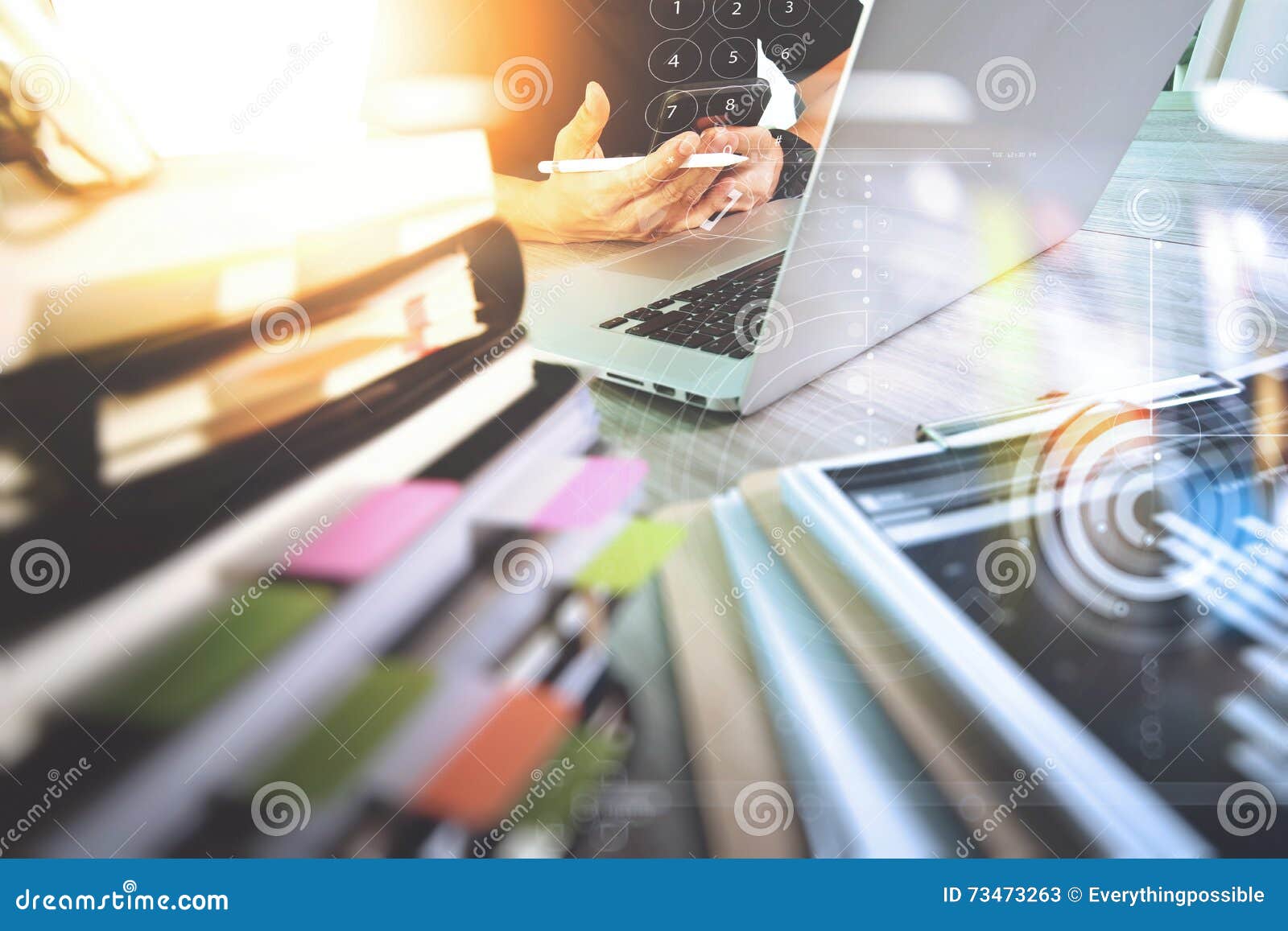 Website Designer Working Digital Tablet and Computer Laptop with Stock ...