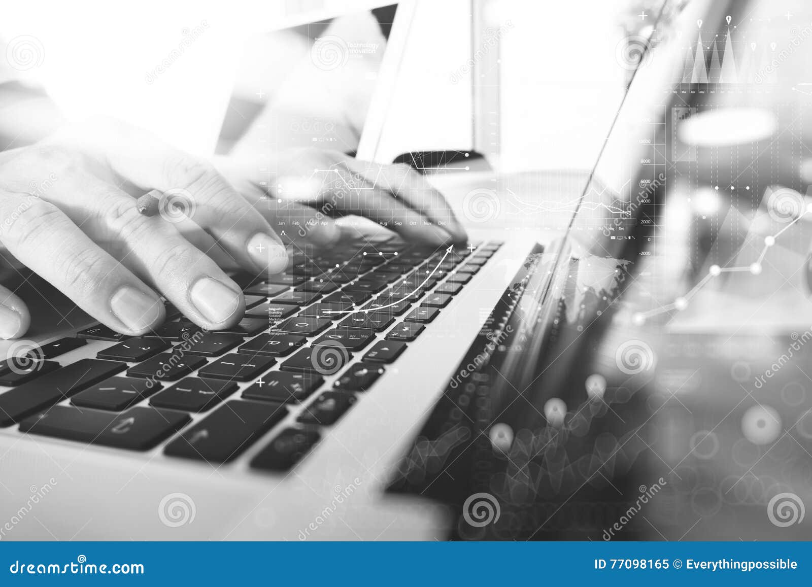 Website Designer Working Digital Tablet and Computer Laptop with Stock ...