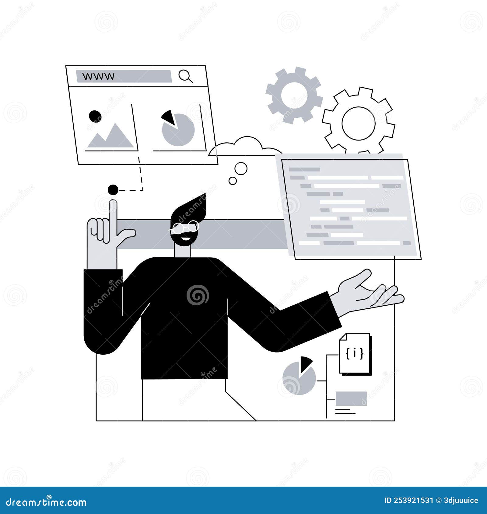 Website Development Abstract Concept Vector Illustration. Stock Vector ...