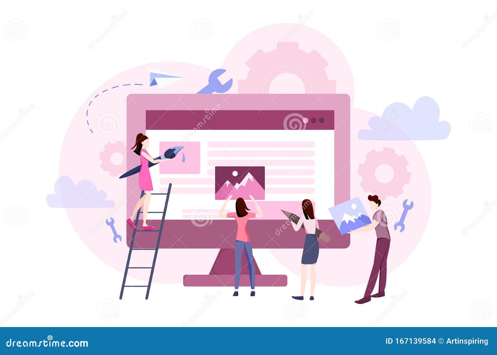 Website Development Concept. Web Page Programming and Making Interface ...