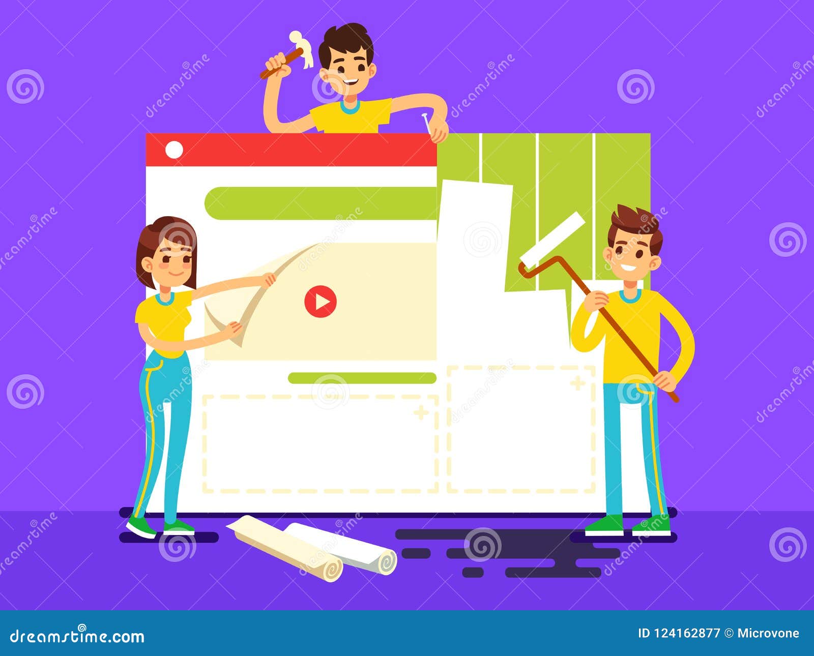 Developers Creating Online User Account Isometric Illustration. Male ...