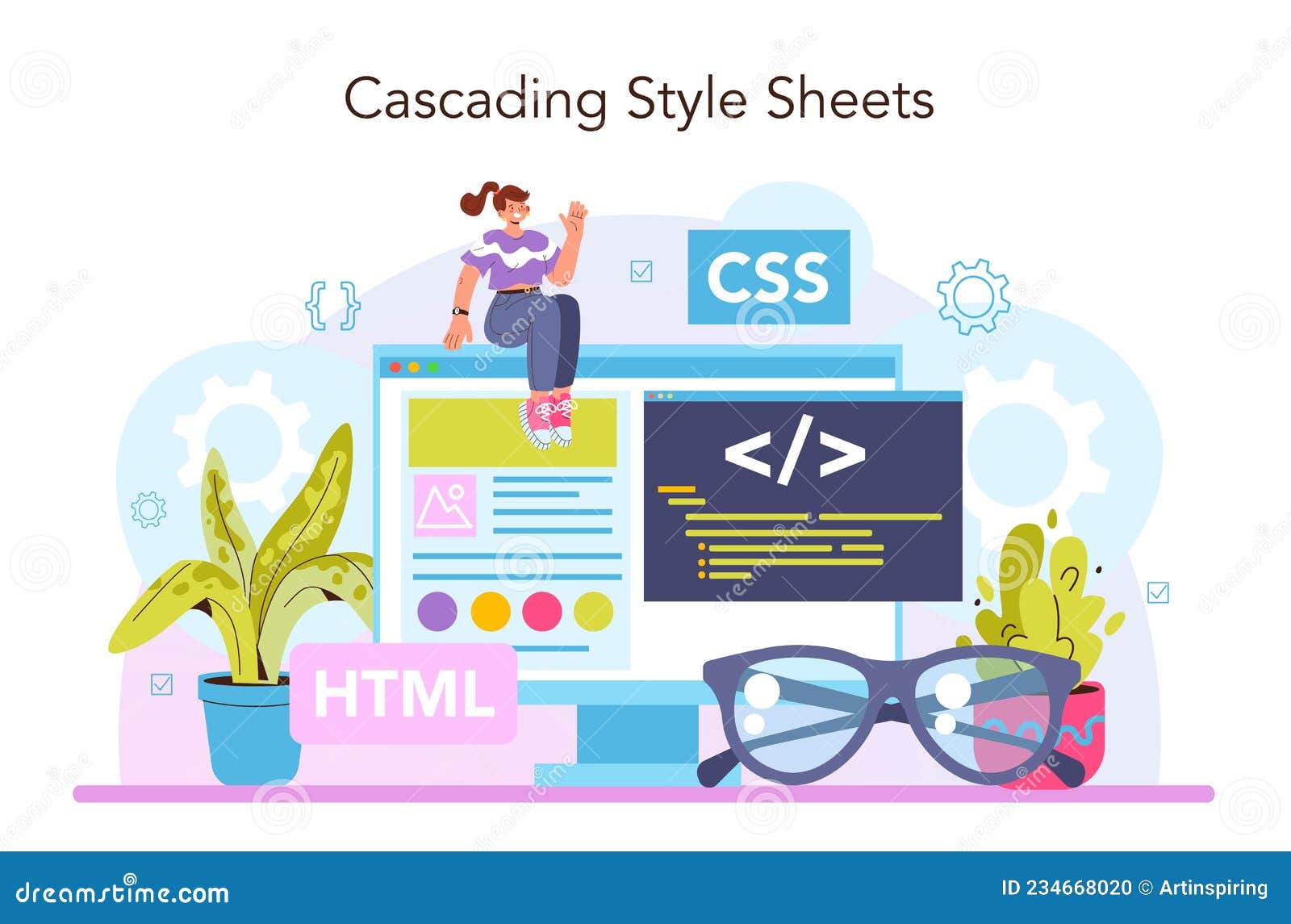 Website Development. HTML Coding Process Stock Vector - Illustration of ... Website Development. HTML Coding Process Stock Vector - Illustration of ...