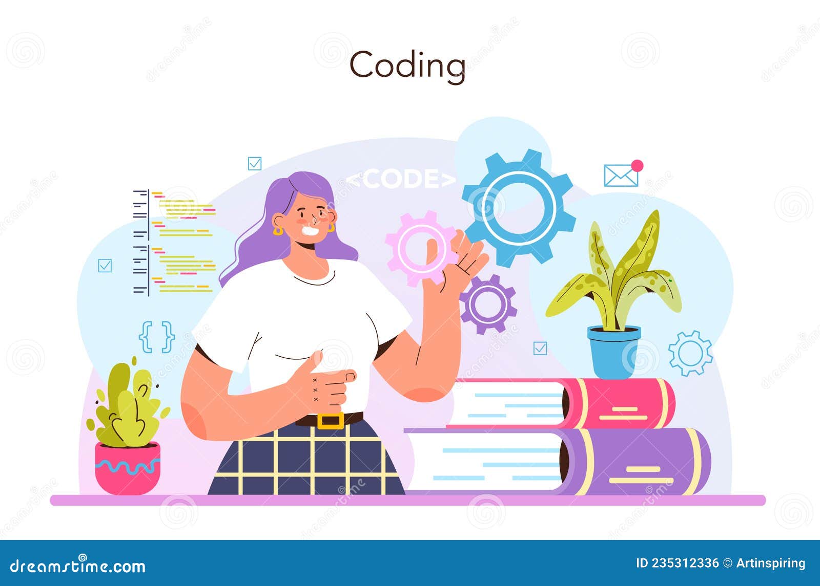 HTML Coding Background Vector Illustration | CartoonDealer.com #31522638