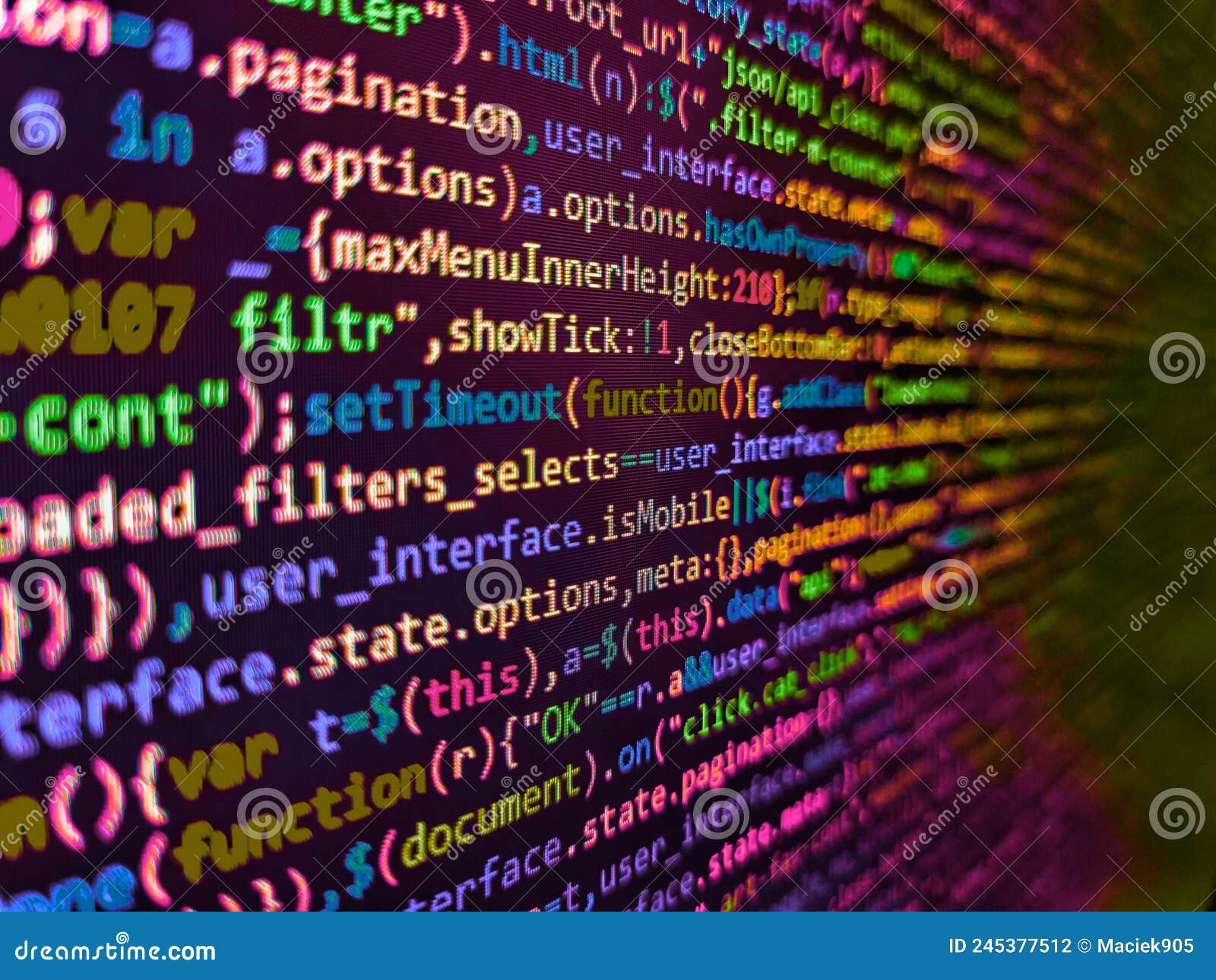 Website Development. Javascript Code in Bracket Software Stock Photo - Image of connection ...