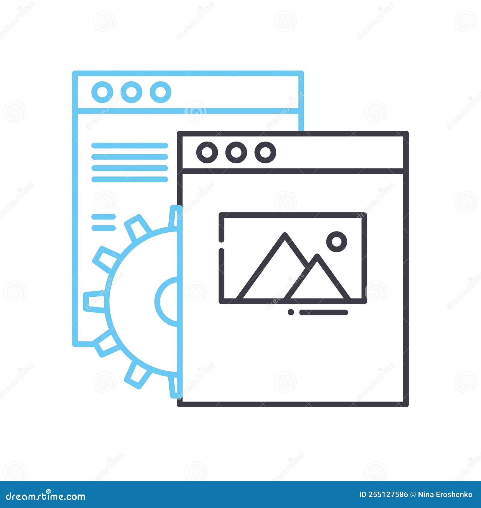 Website Development Line Icon, Outline Symbol, Vector Illustration ...
