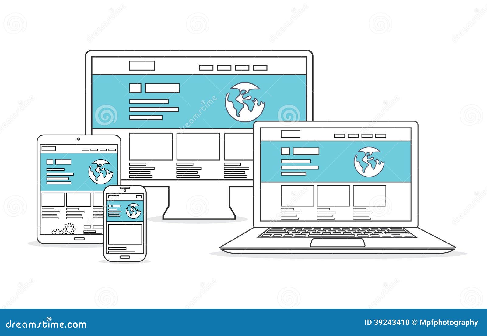 Website Development and Marketing Vector Stock Vector - Illustration of ...