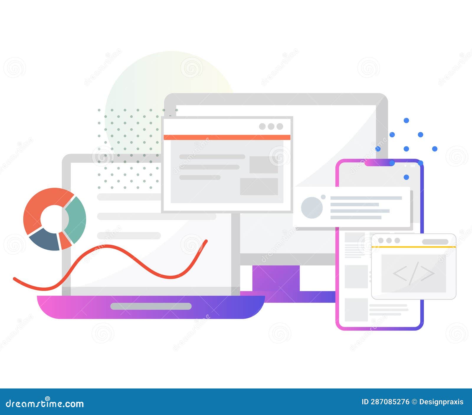 Website Development for Multiple Device Access - Illustration Stock ...