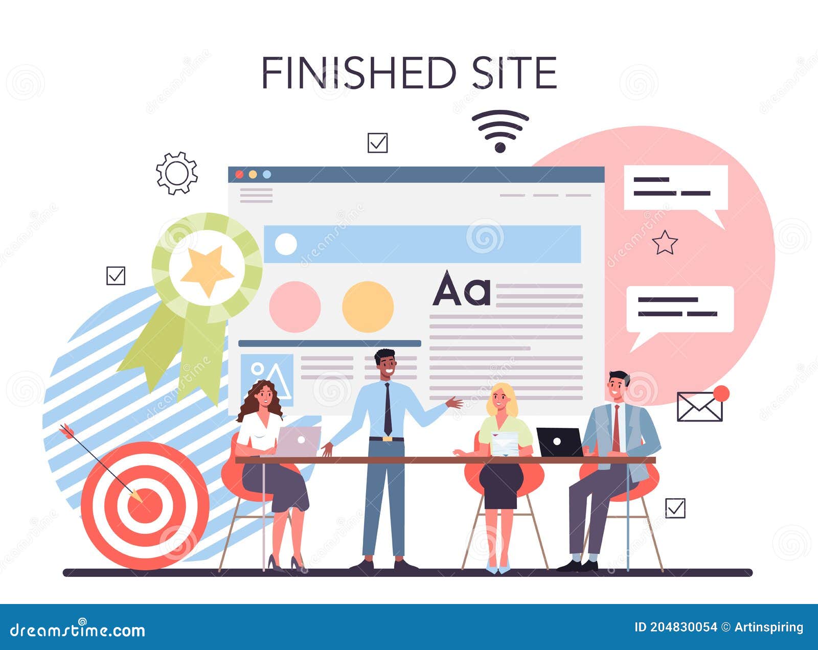 Website Development. Support and Development Service Stock Vector ...