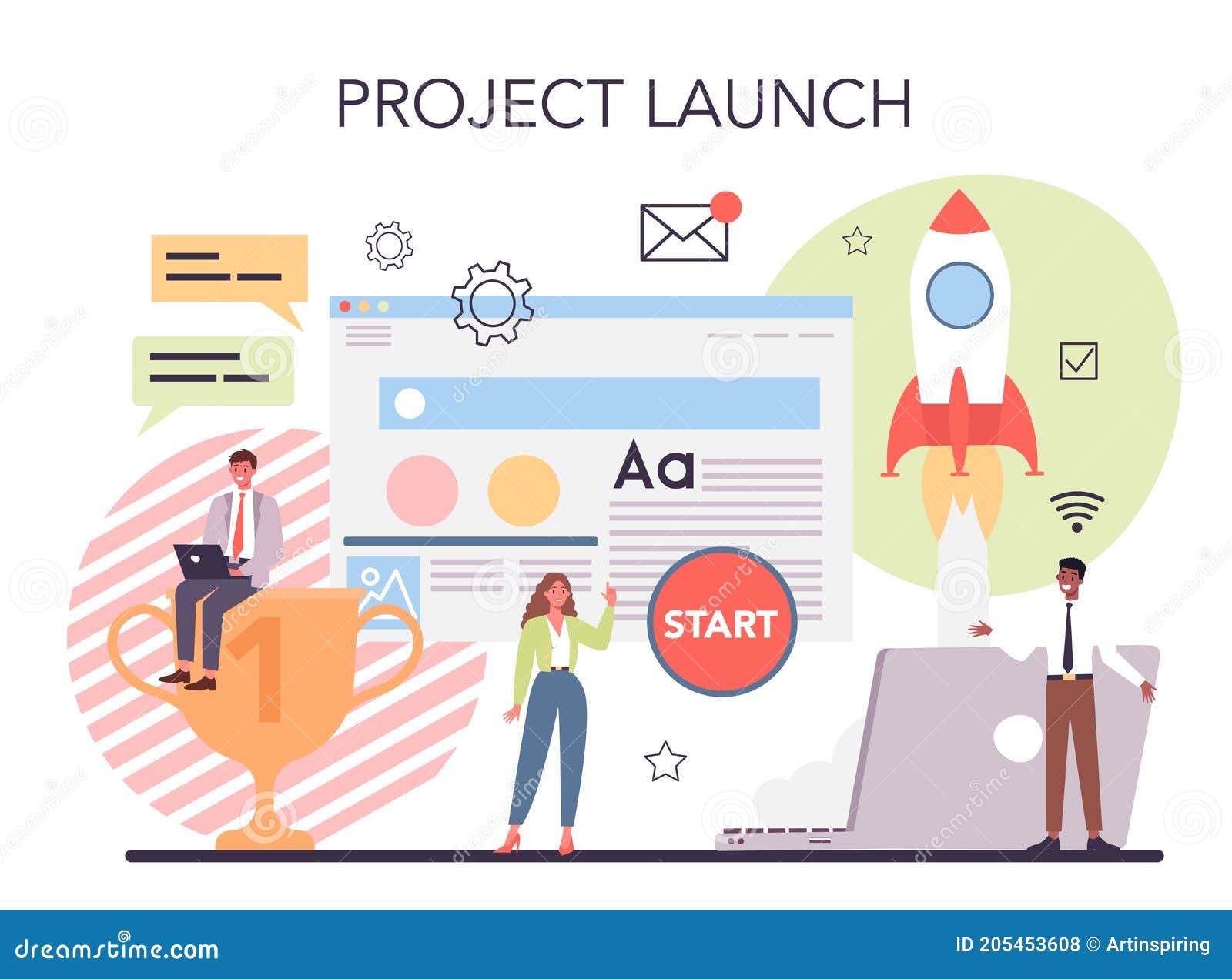 Website Development. Support and Development Service Stock Vector ...