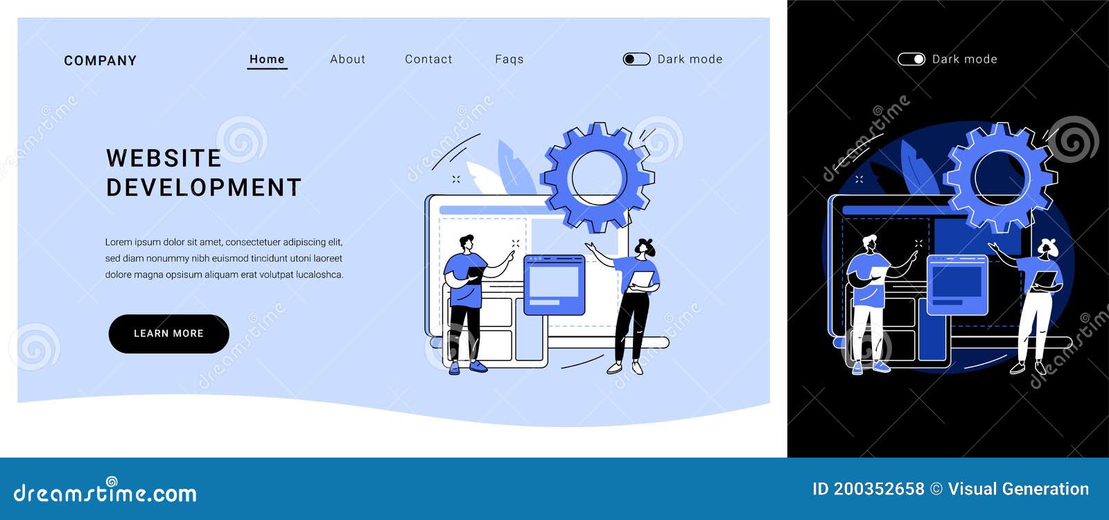 Website Development Vector Concept Landing Page. Stock Vector ...