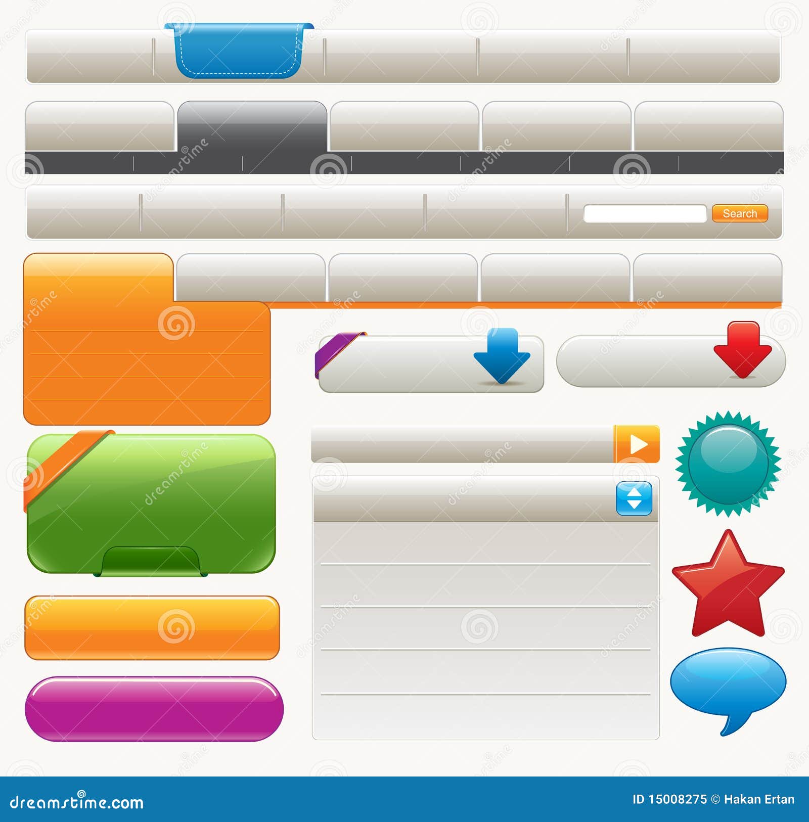 Website elements stock vector. Illustration of interface - 15008275