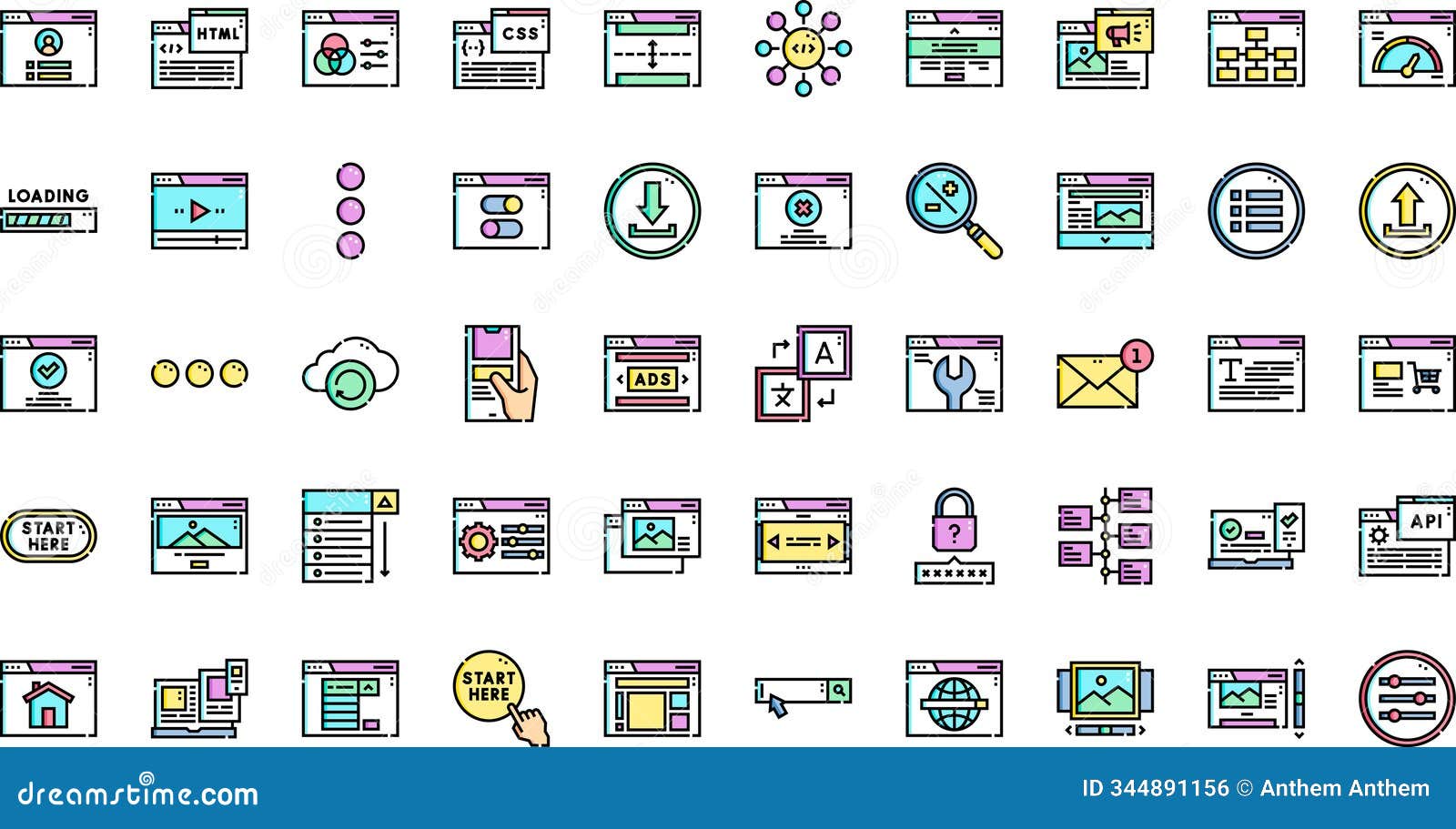Website Elements Icons High-Quality Vector Icons Collection with ...